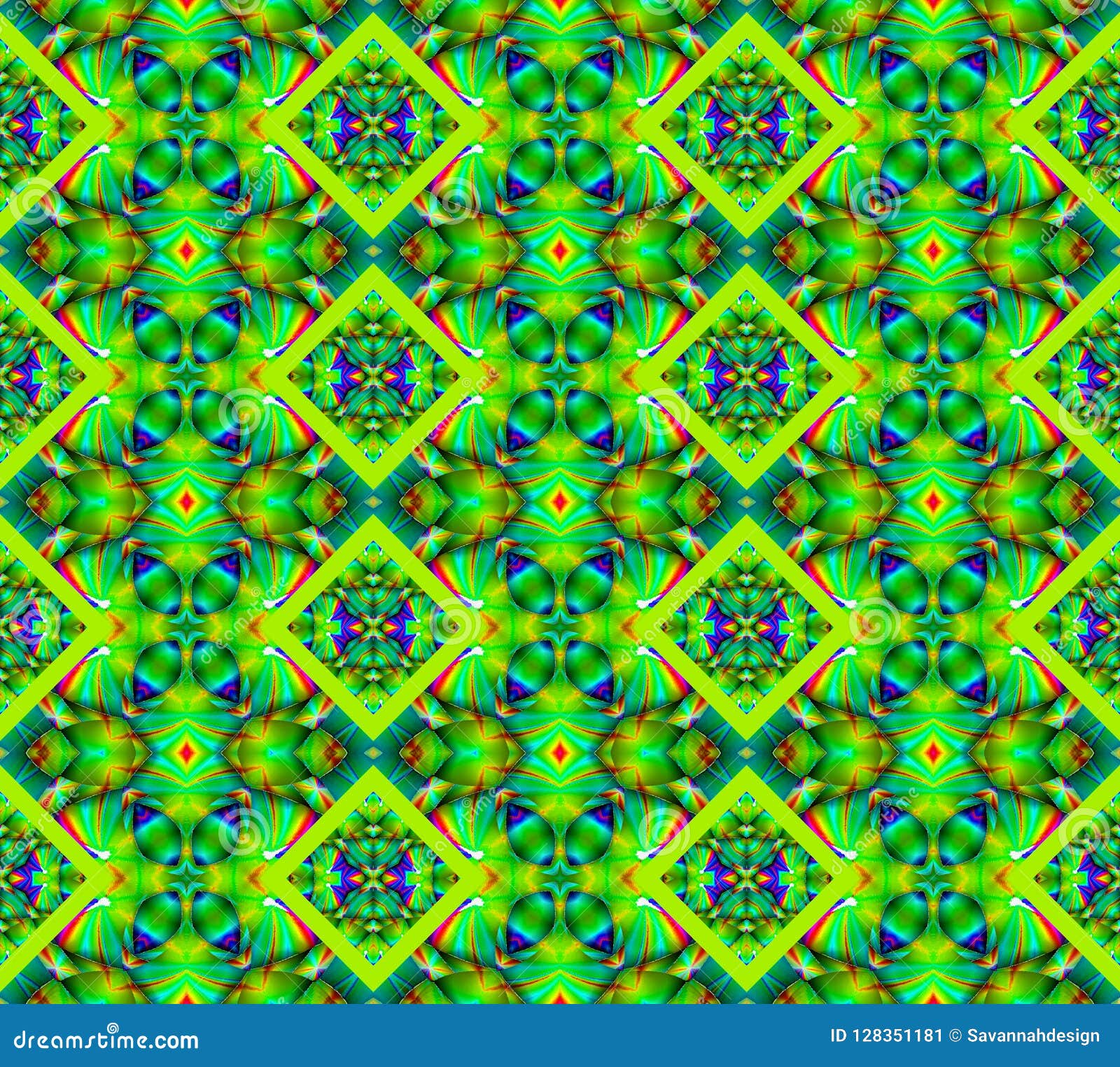 Seamless Regular Diamond Pattern Green Purple Red Stock Illustration ...