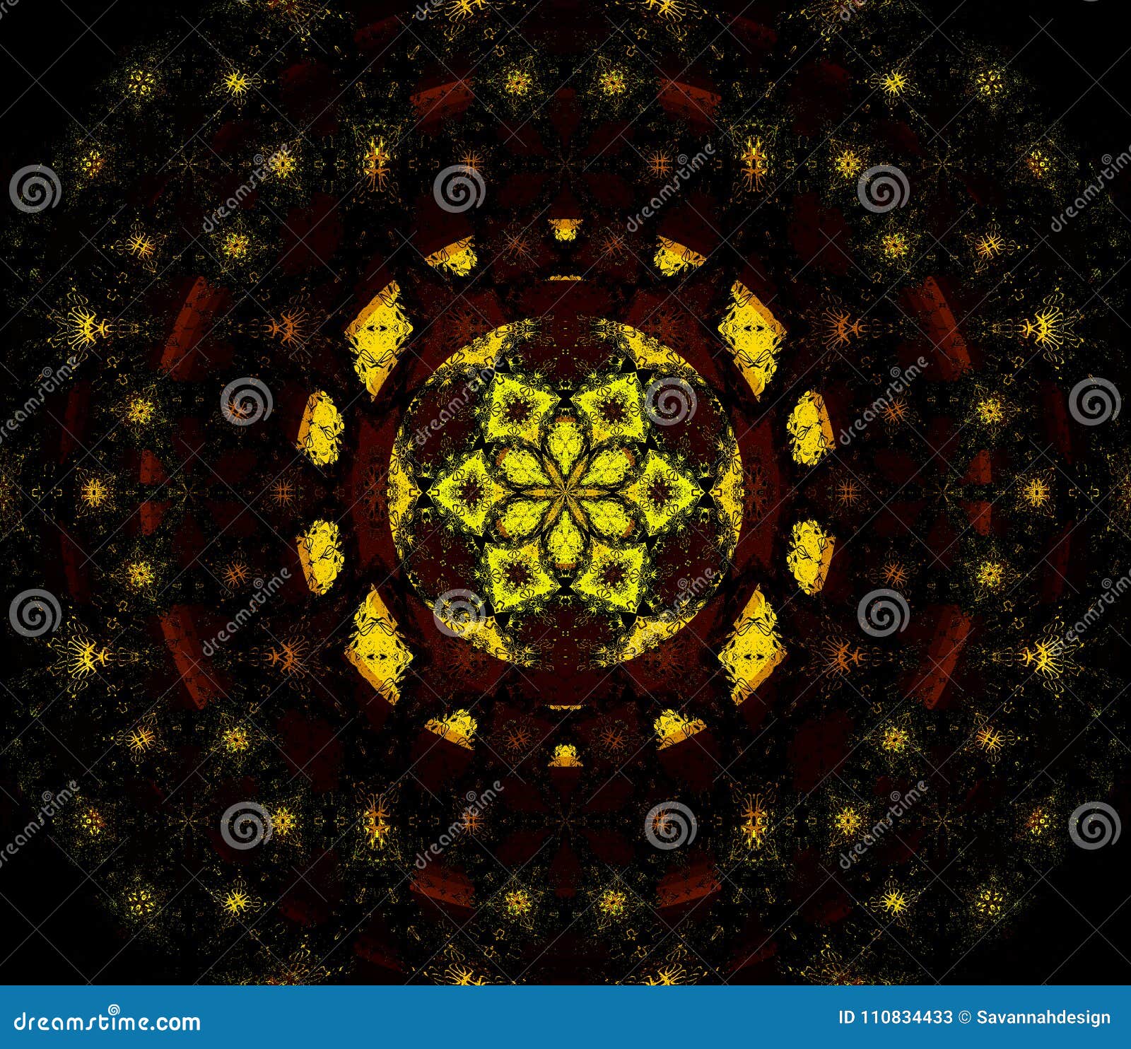 Seamless Regular Star Pattern Yellow and Black Centered Stock ...