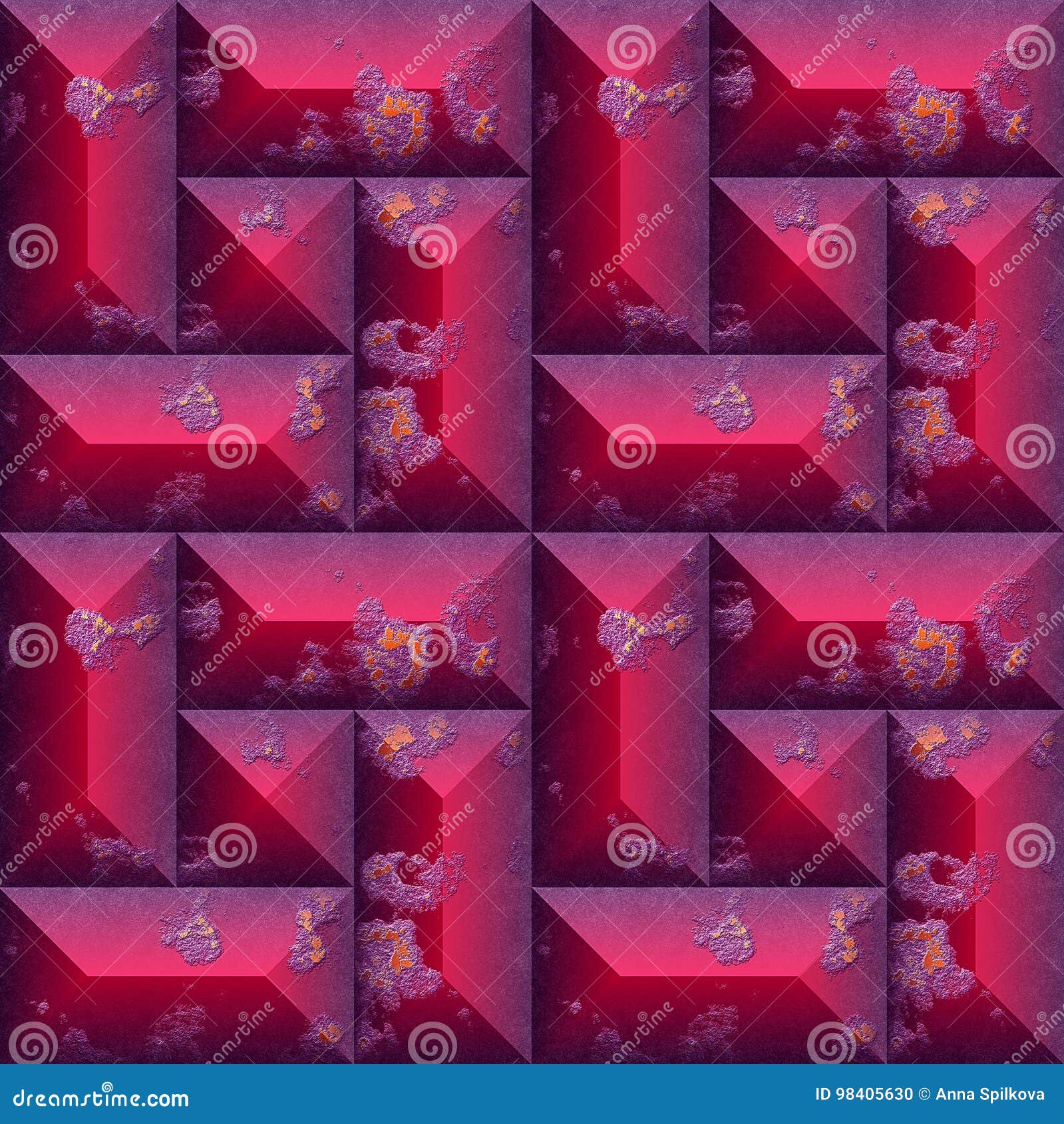 Seamless Relief Mosaic Pattern of Scratched Weathered Blocks Stock ...