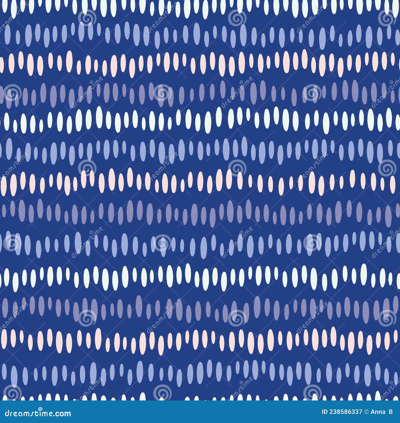 Seamless Repeat Abstract Pattern of Hand Drawn Oval Shapes in a Row ...