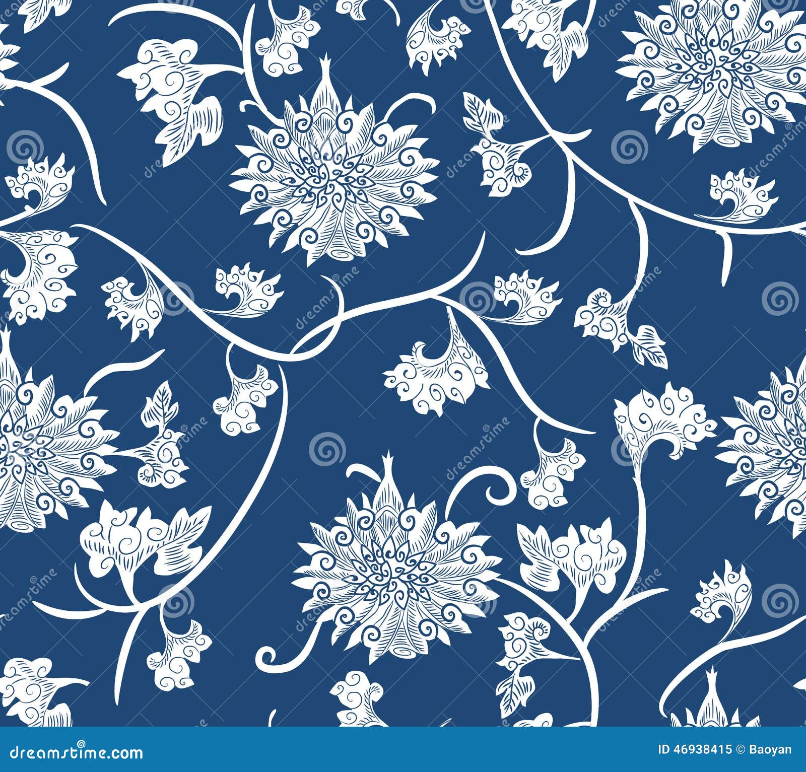 Seamless Repeat Hand Made China Pattern Stock Vector - Illustration of ...