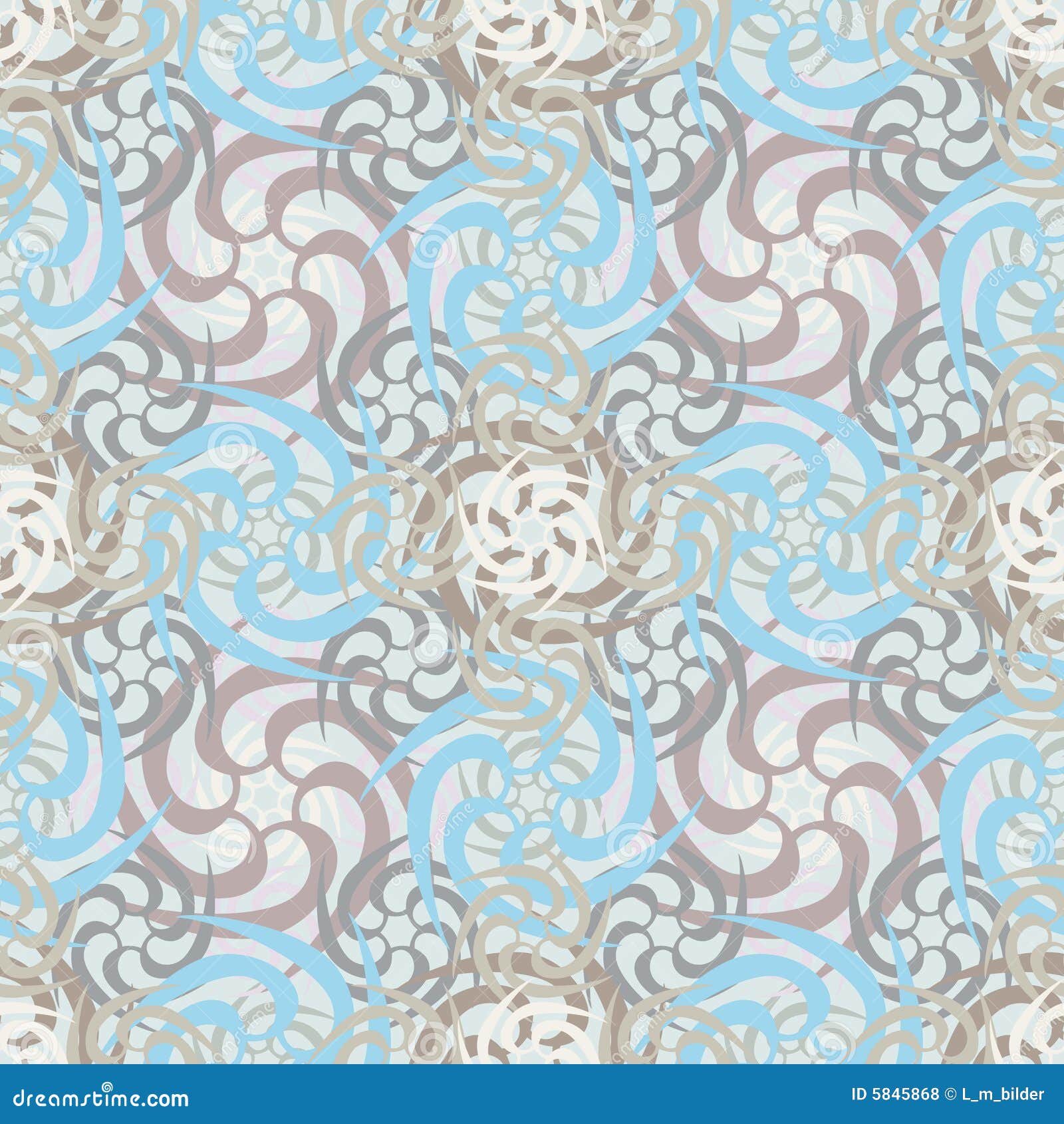 Seamless repeat pattern stock vector. Illustration of curly - 5845868