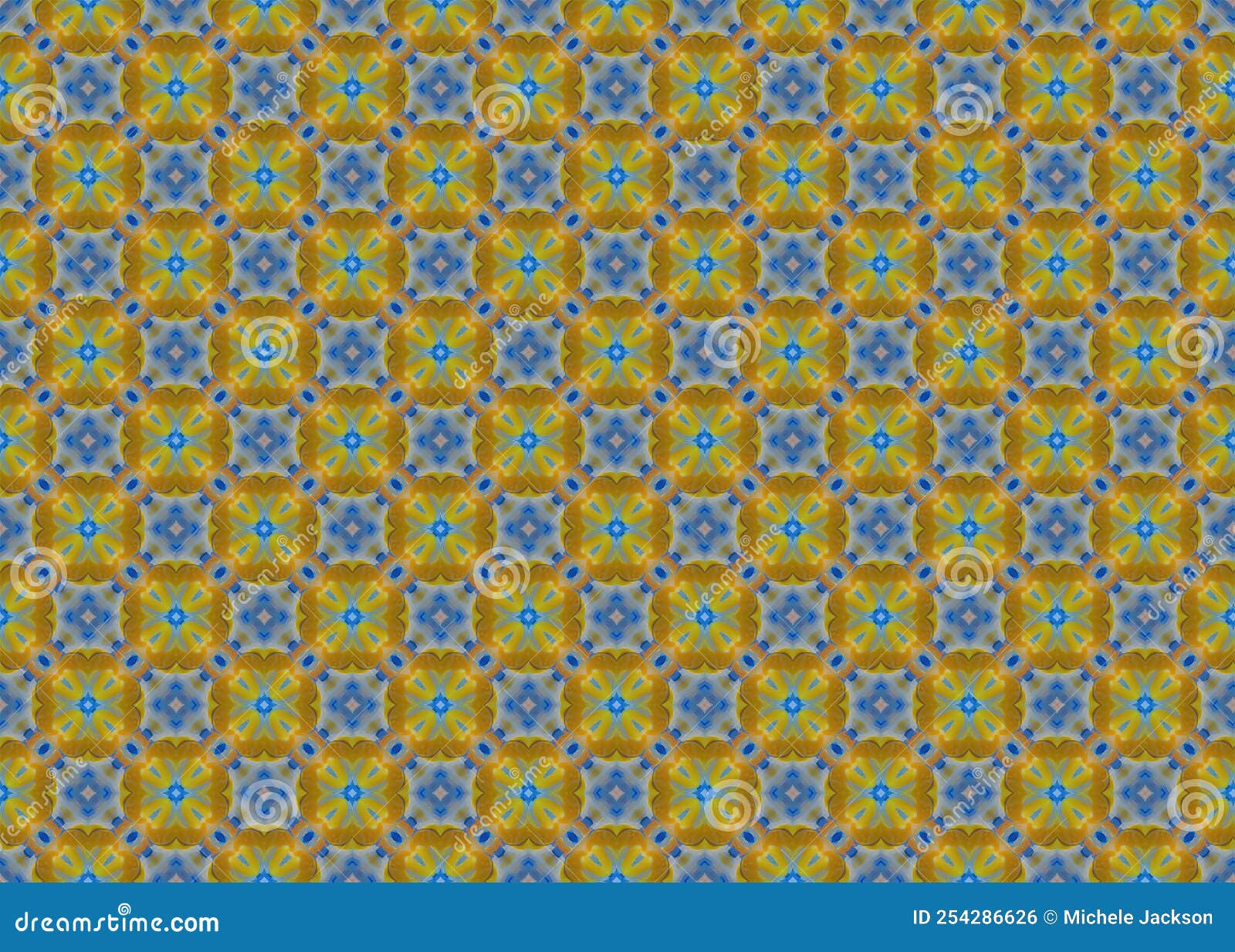 Blue and Yellow Squares Seamless Repeat Pattern Illustration Stock ...