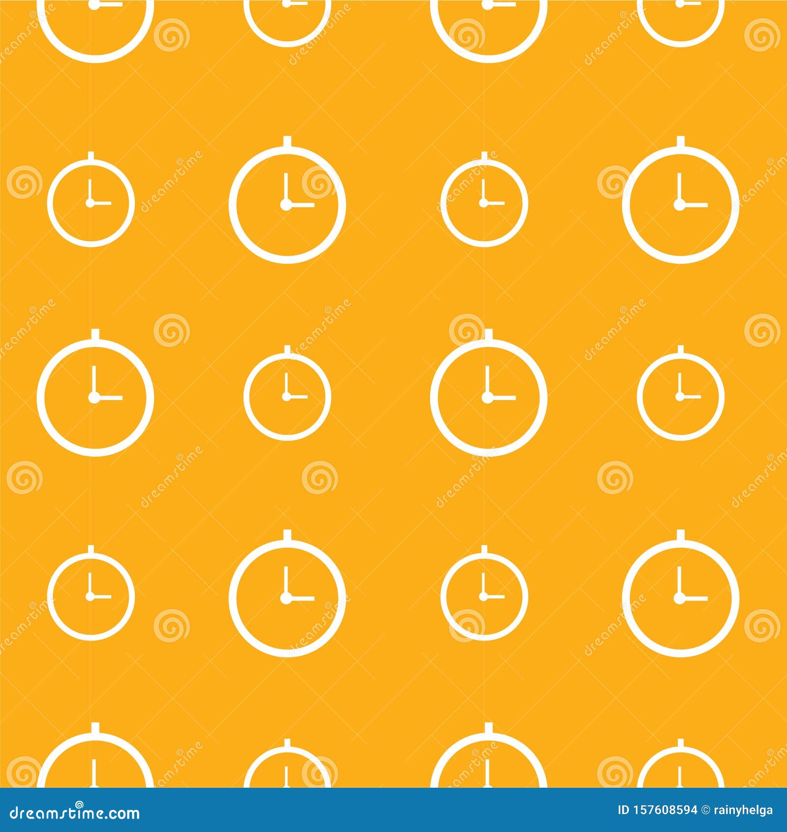 Seamless Repeat Pattern with Clocks Icons. White Linear Isolated ...