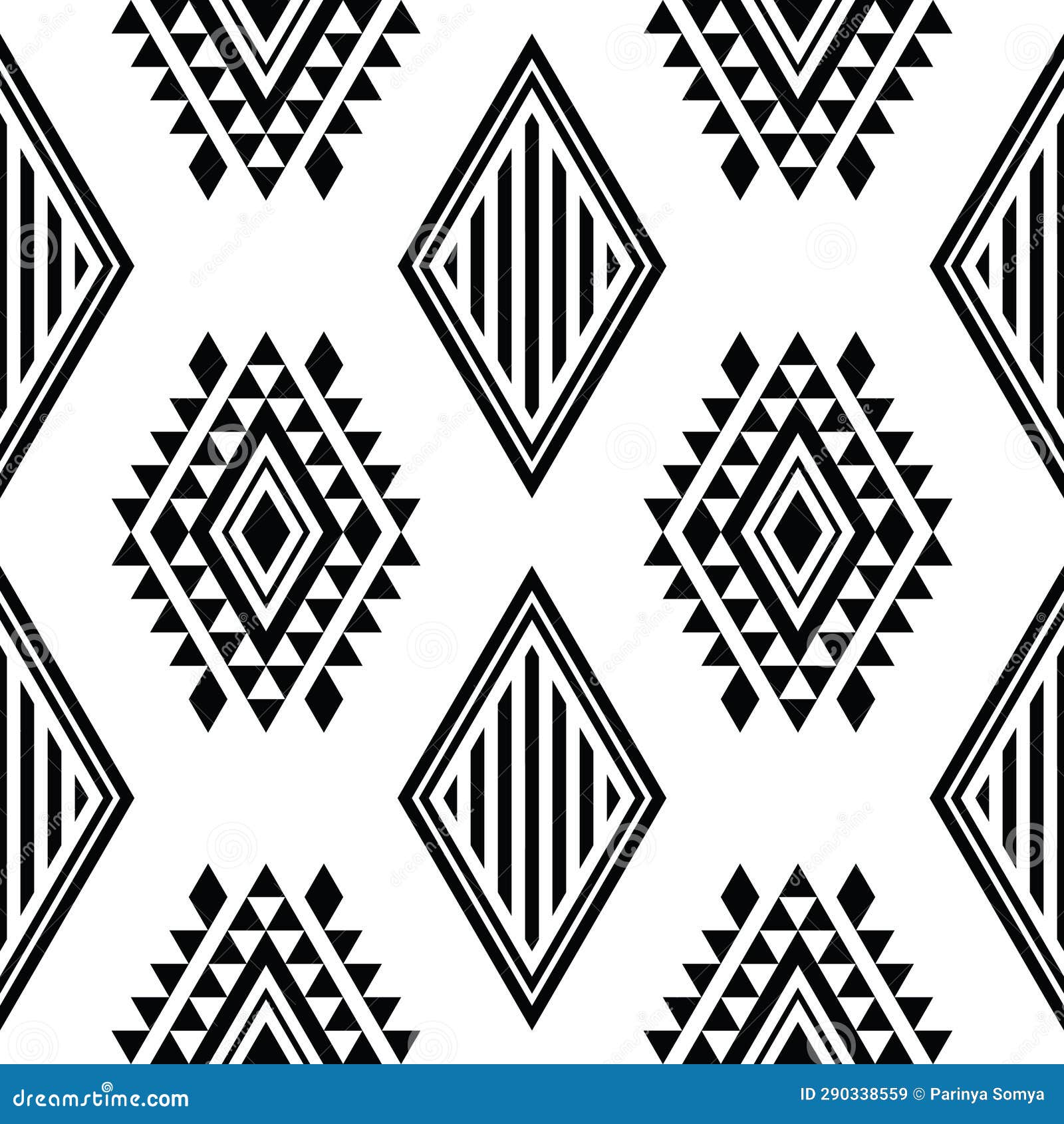 Seamless Repeat Pattern in Folk Art Style. Ethnic Geometric Abstract ...