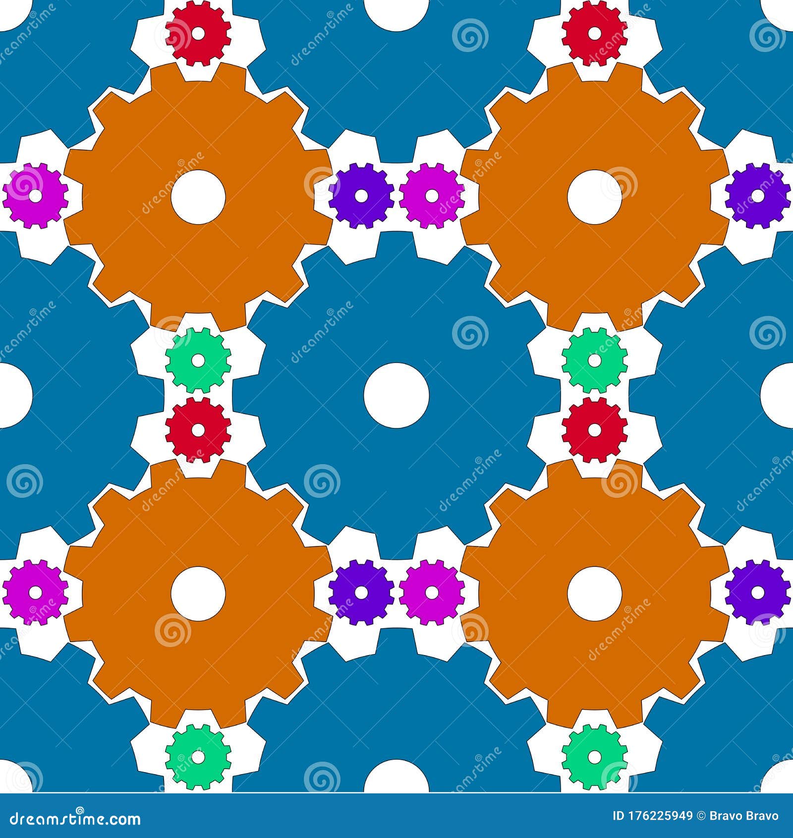 Seamless Repeat Pattern Gear Abstract in White Background Illustration ...