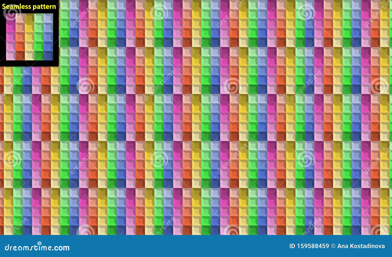 Multicolor Seamless Repeat Pattern of Gradient Squares Stock Vector ...