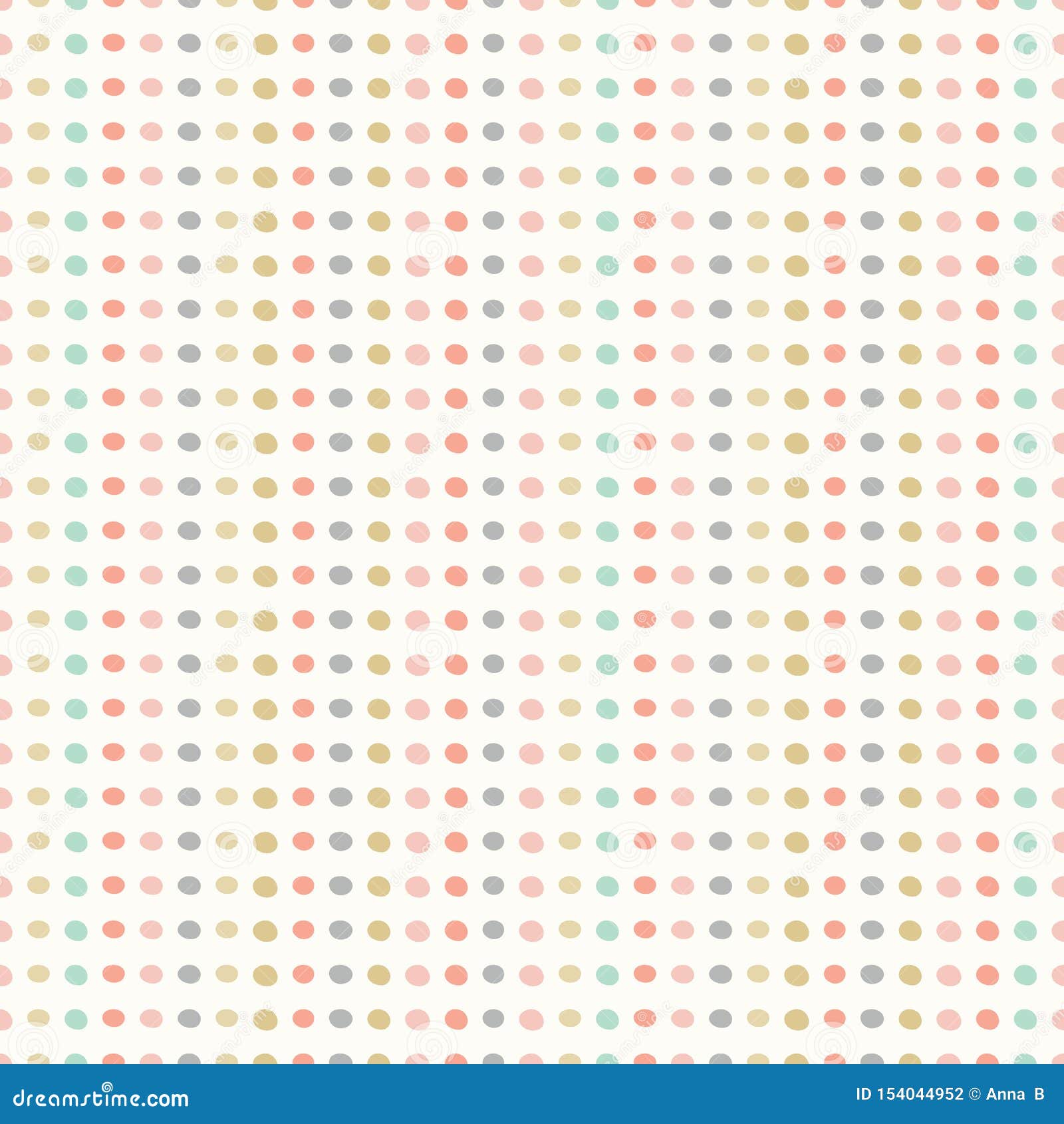 Seamless Repeat Pattern of Hand Drawn Dots in Rows. Pastel Coloured ...