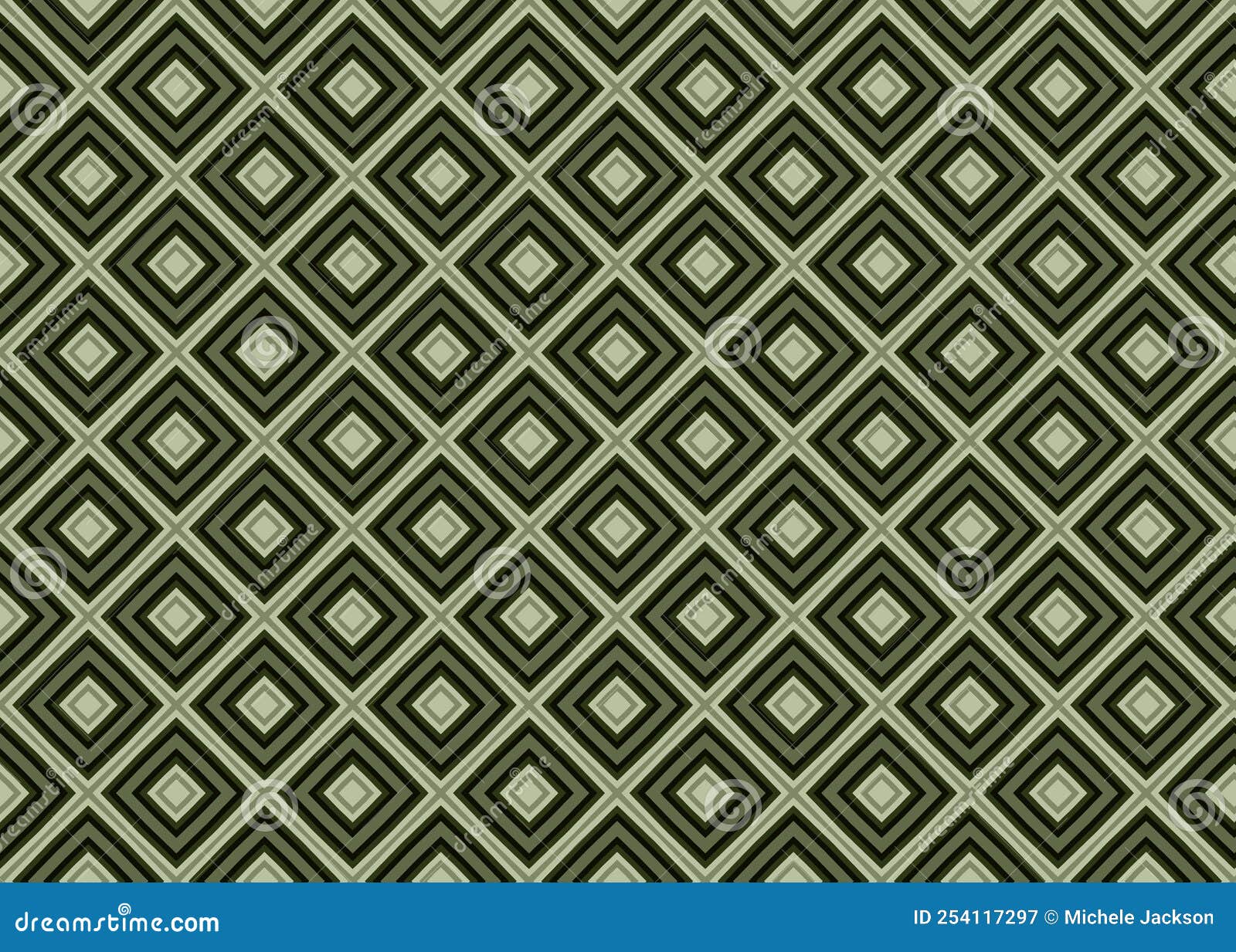 Monotone Green Diamond Squares Seamless Repeat Pattern Illustration ...