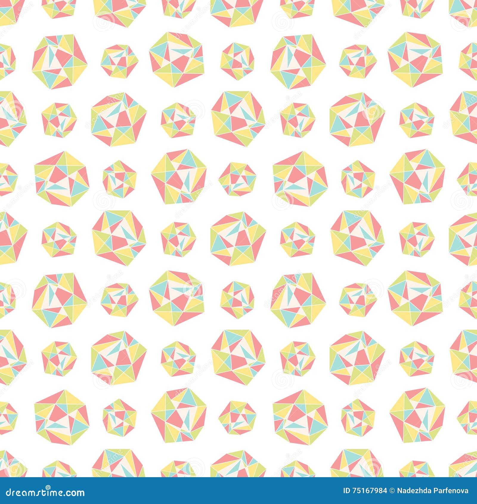 Seamless Repeat Pattern with Polygonal Shapes Stock Vector ...