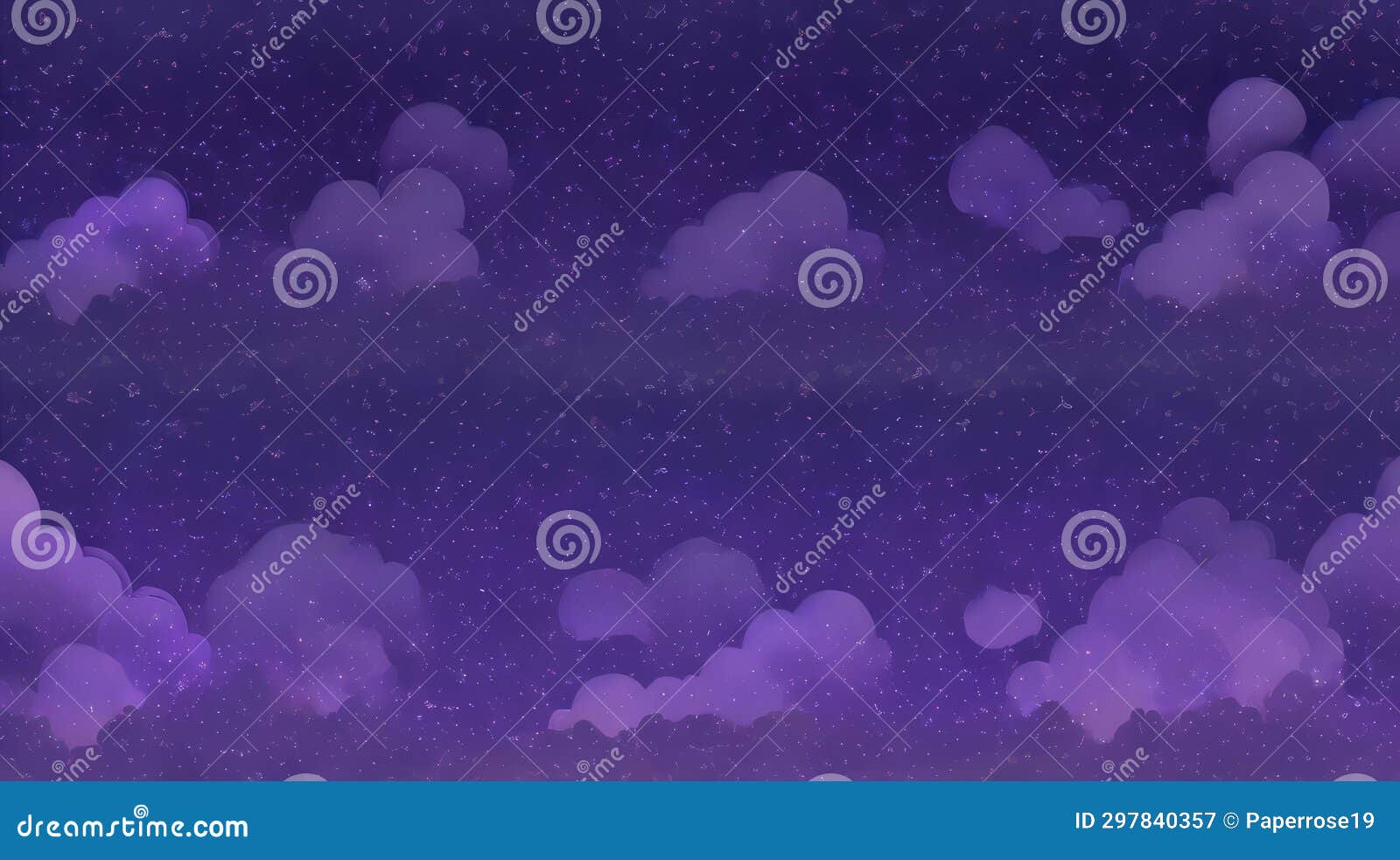 A Seamless Repeat Vector Pattern Design Featuring a Cloudy Purple Night ...