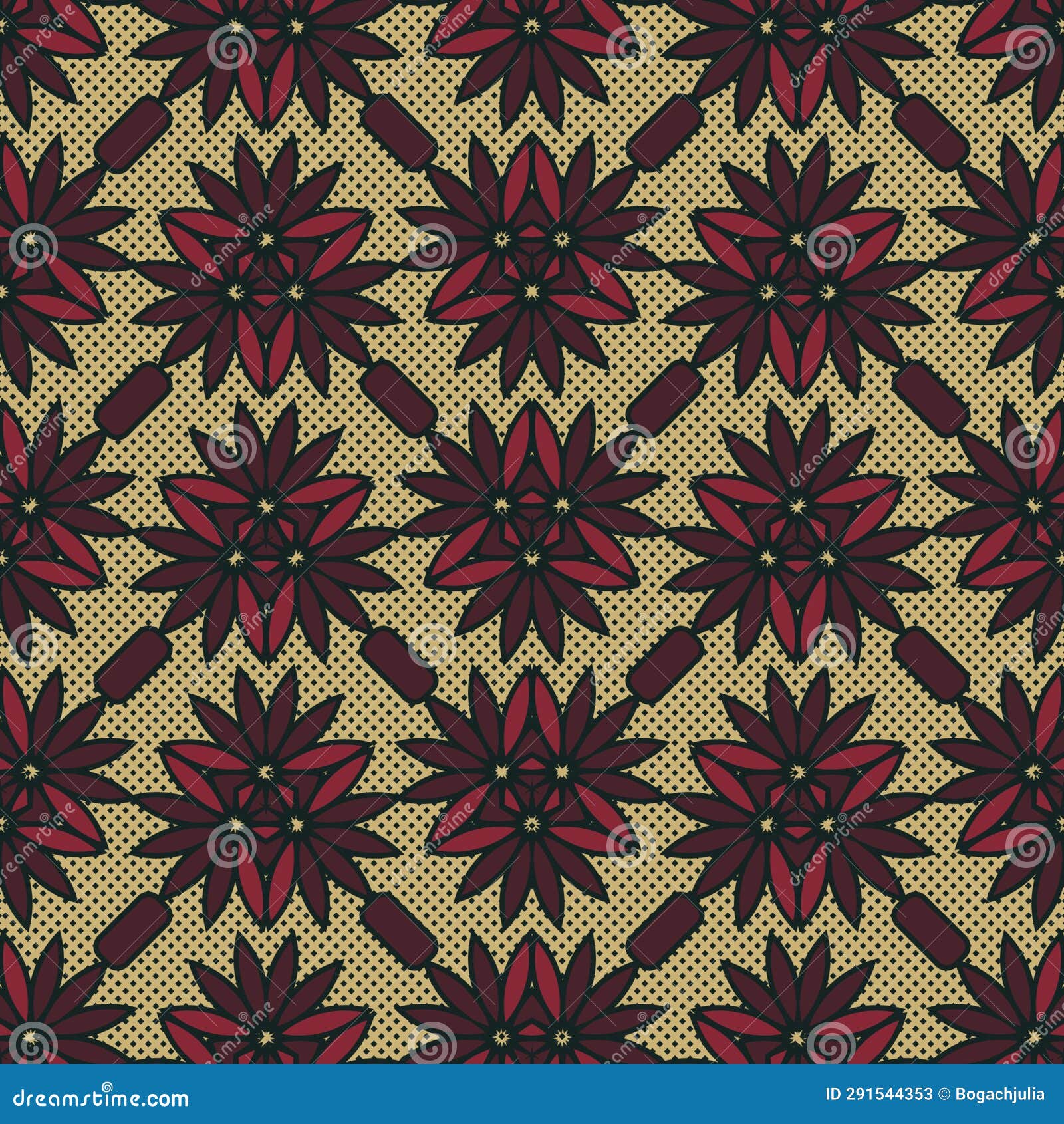 Seamless Repeatable Abstract Floral Pattern Stock Illustration ...