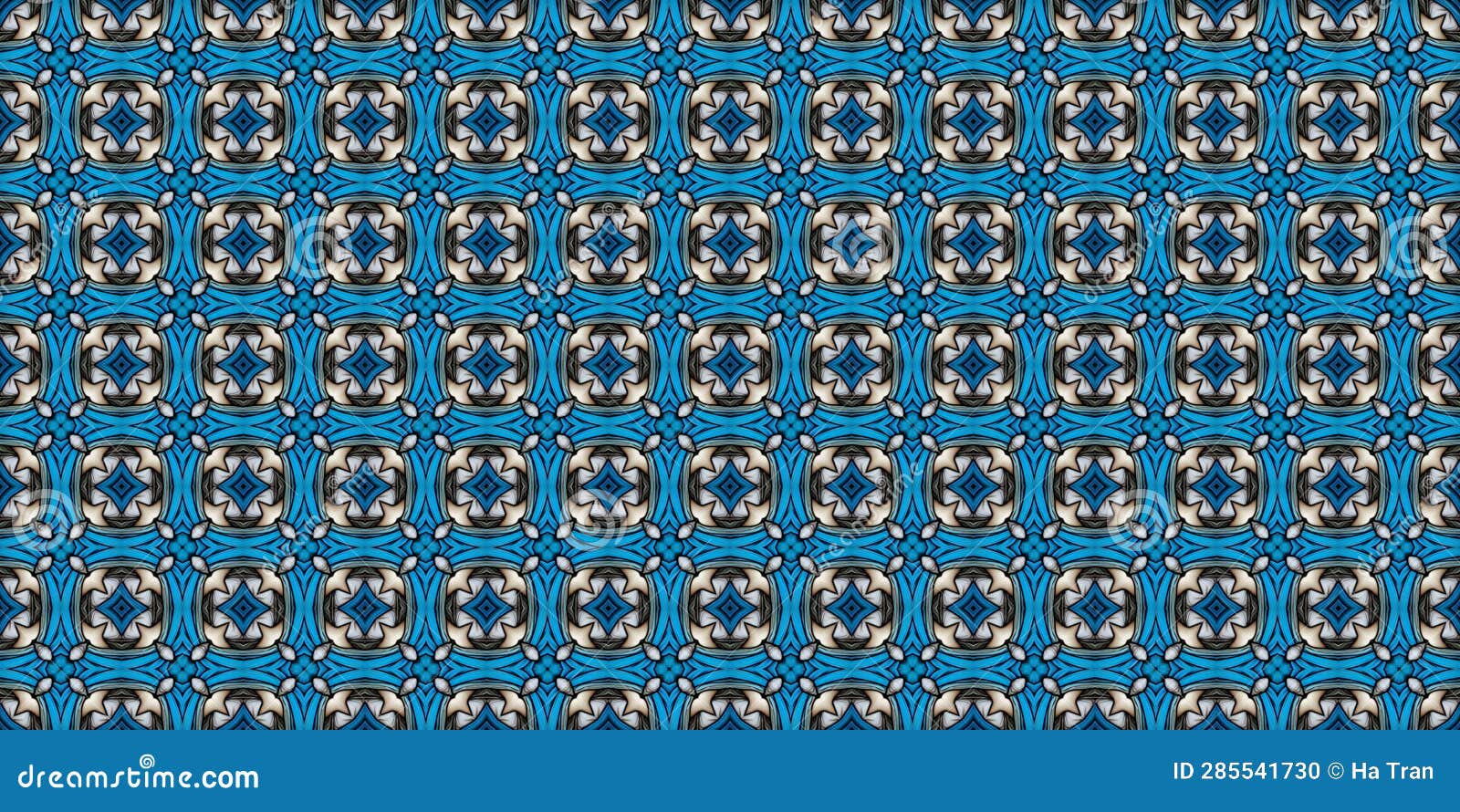 Seamless Repeatable Abstract Geometric Pattern with Blue, Black and ...