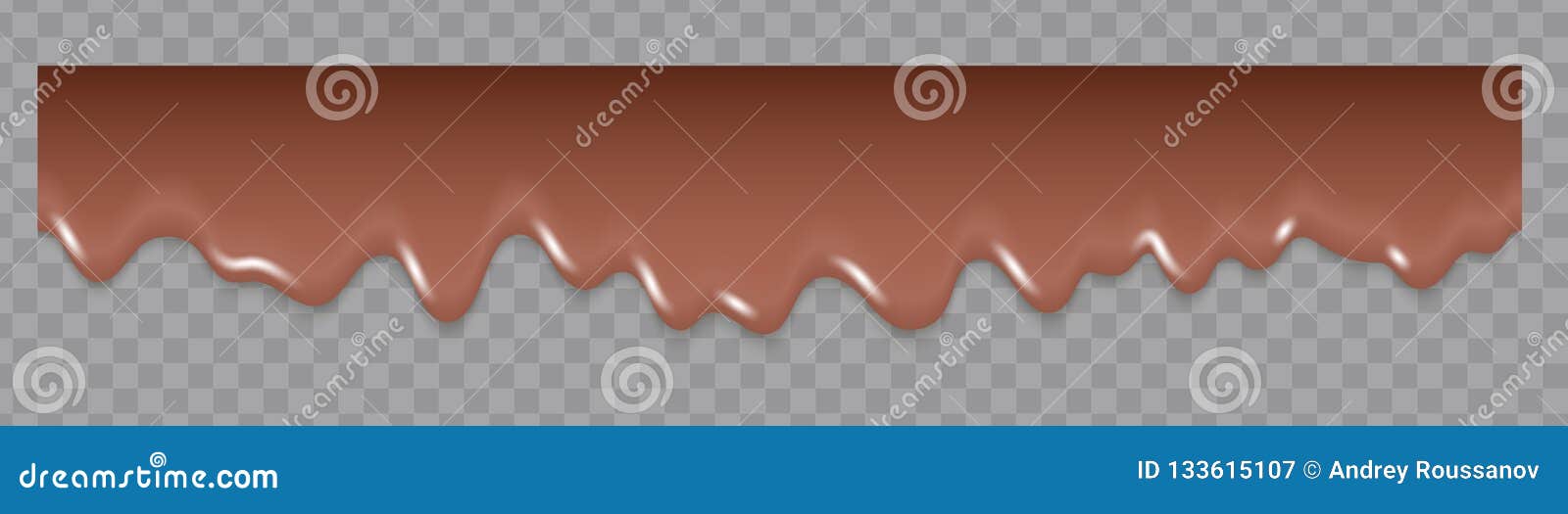 Seamless Repeatable Melted Milk Brown Chocolate Flow Down. Vector ...