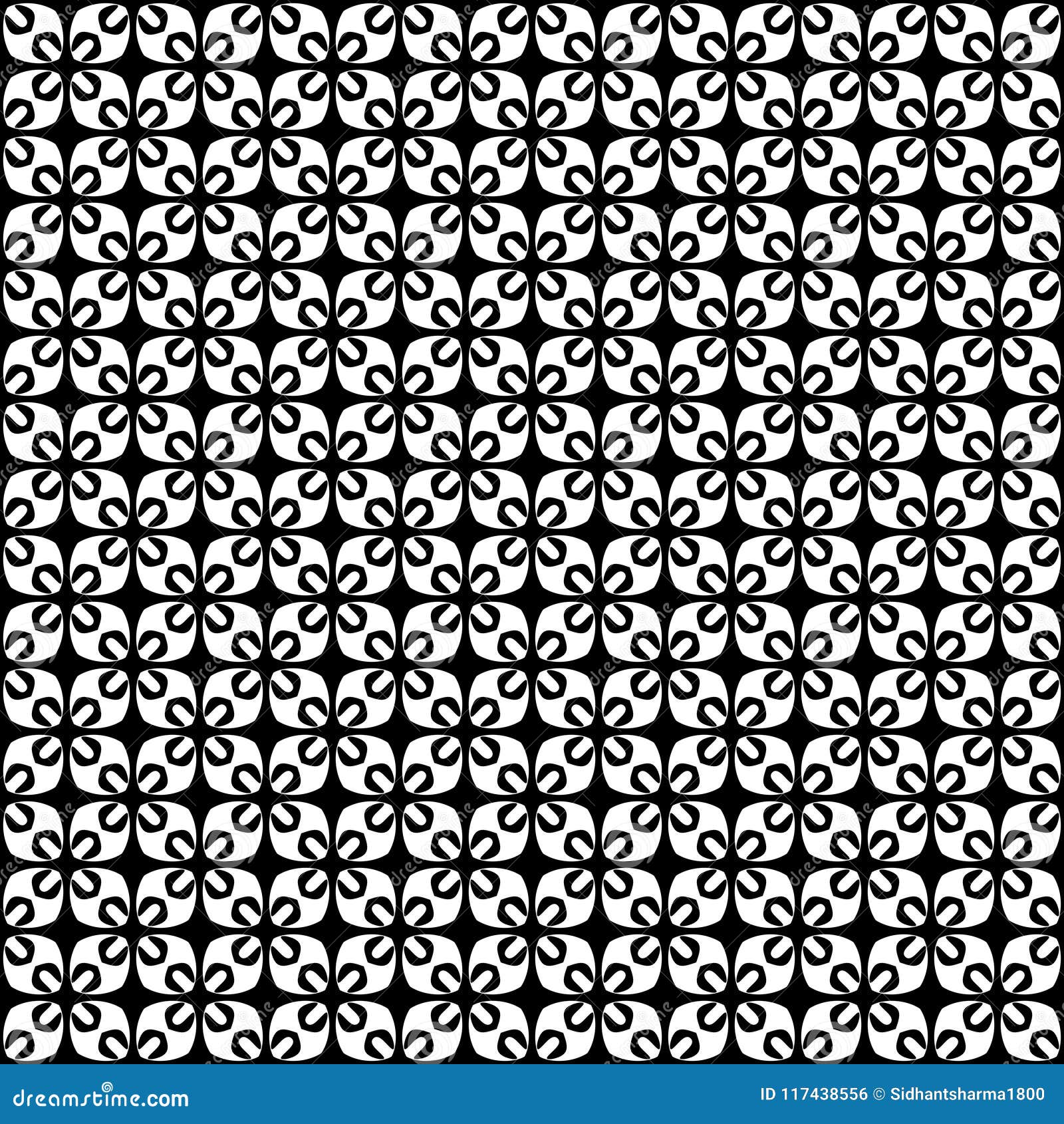 Vector Black White Repeat Designs Stock Vector - Illustration of ...