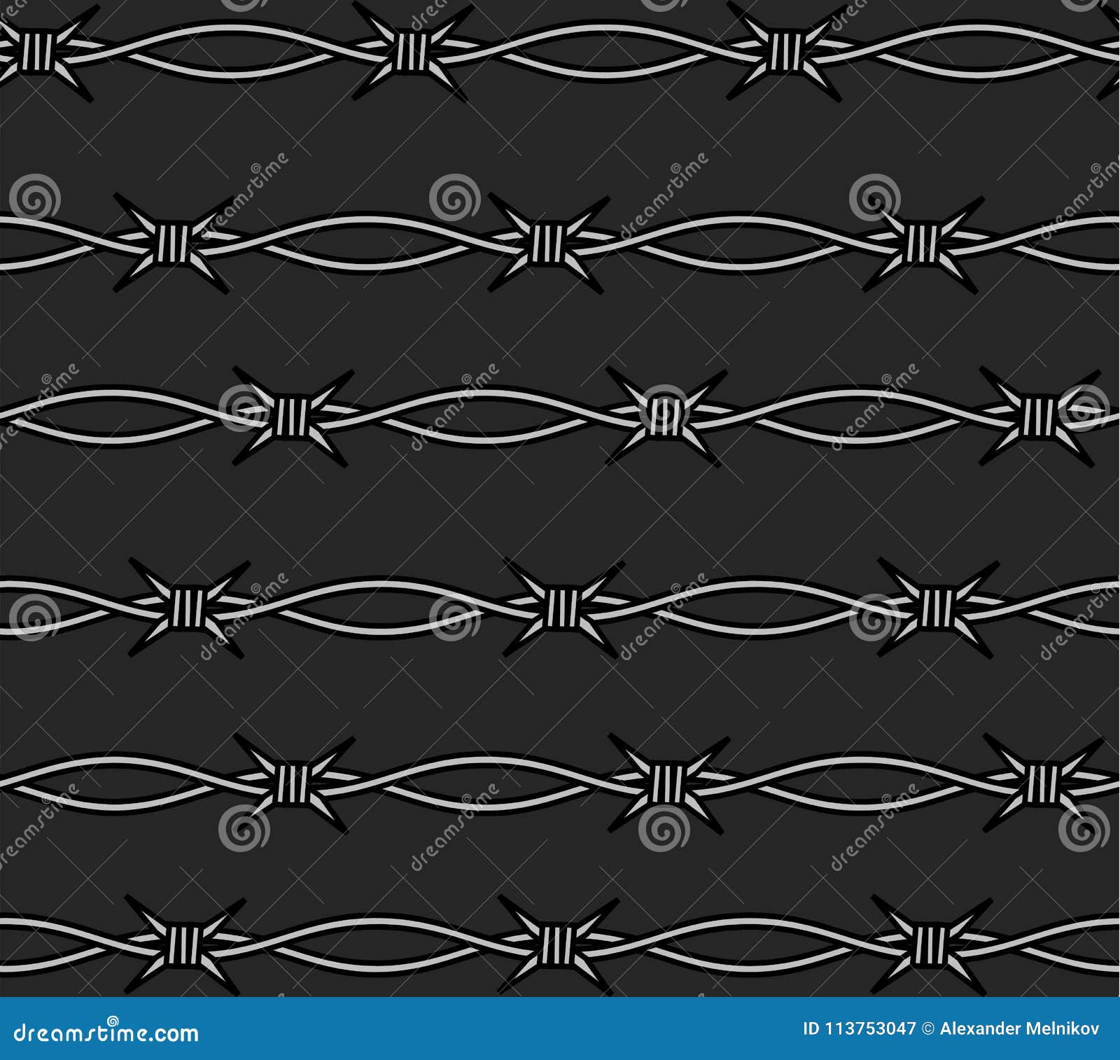 Seamless Repeated Pattern of Barbed Wire Stock Vector - Illustration of ...
