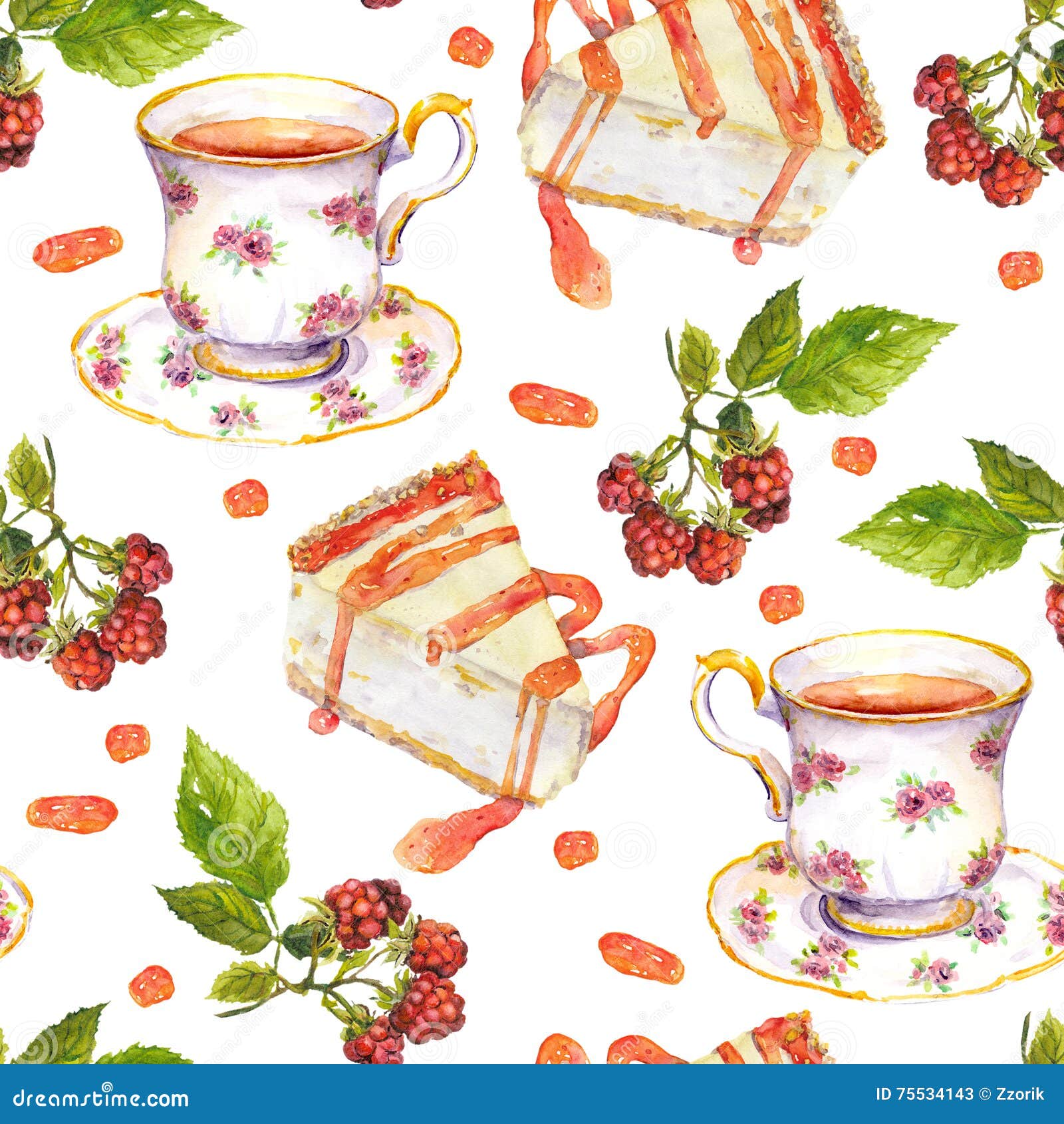 Raspberry Tea Pattern Stock Illustrations – 453 Raspberry Tea Pattern ...