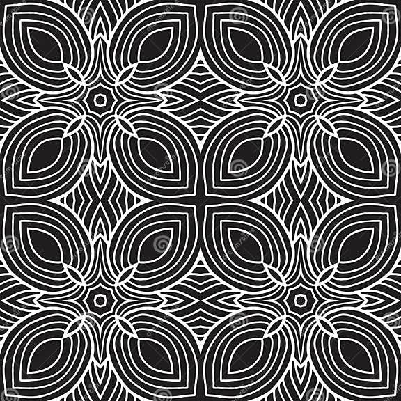 Black and White Pattern. Rangoli Pattern. Vector Pattern. Stock Vector ...