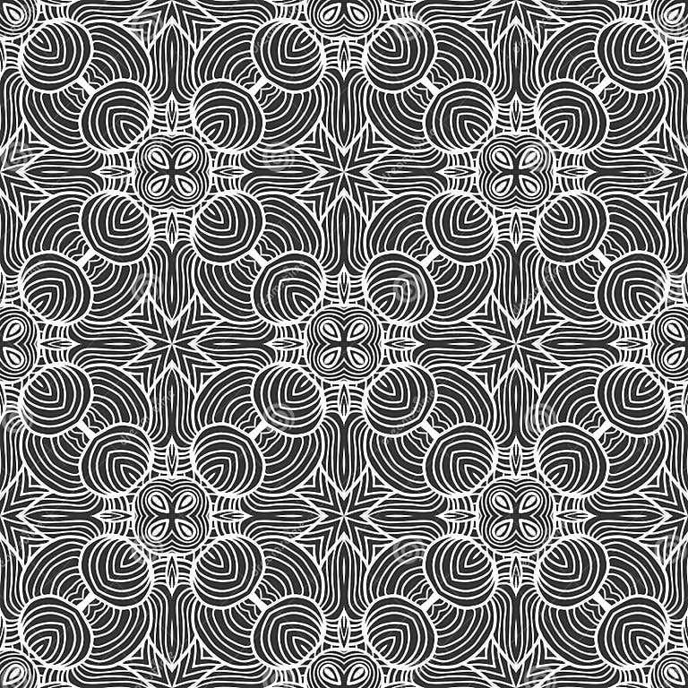 Black and White Pattern. Rangoli Pattern. Vector Pattern. Stock Vector ...