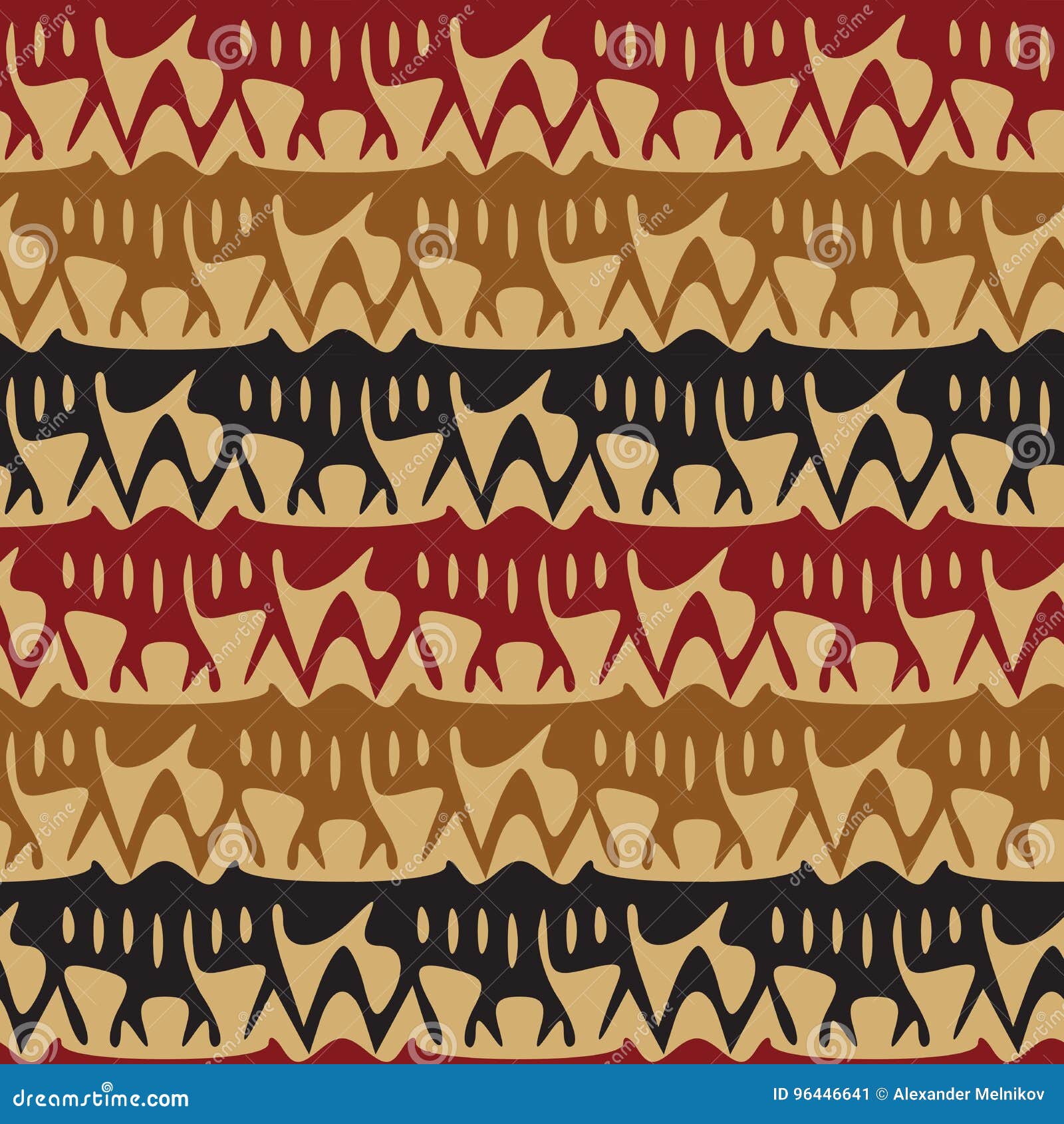 Seamless Repeating Ethnic Pattern Stock Illustration - Illustration of ...