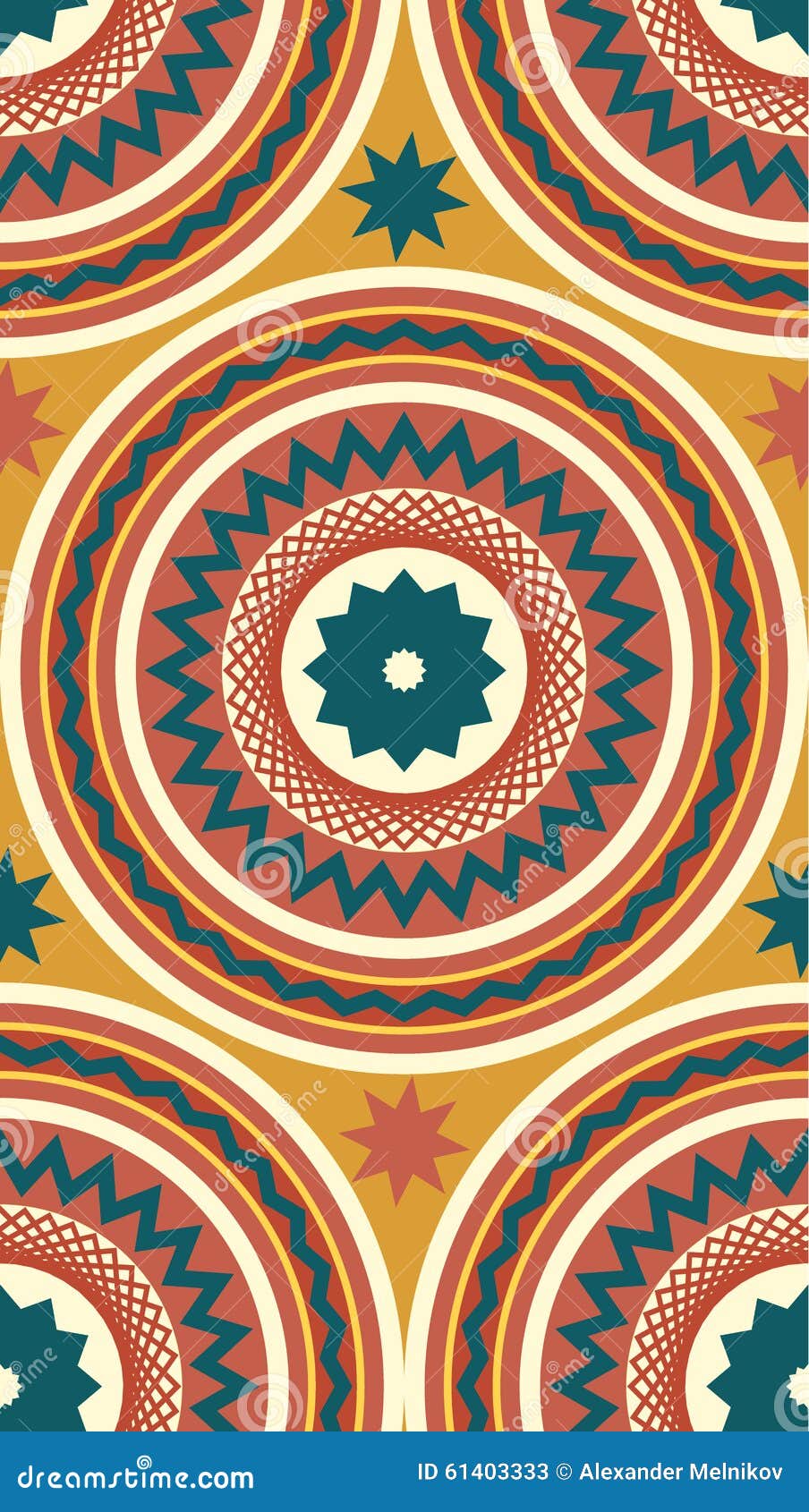 Seamless Repeating the Ethnic Pattern of Circles and Stars.Vector Stock ...