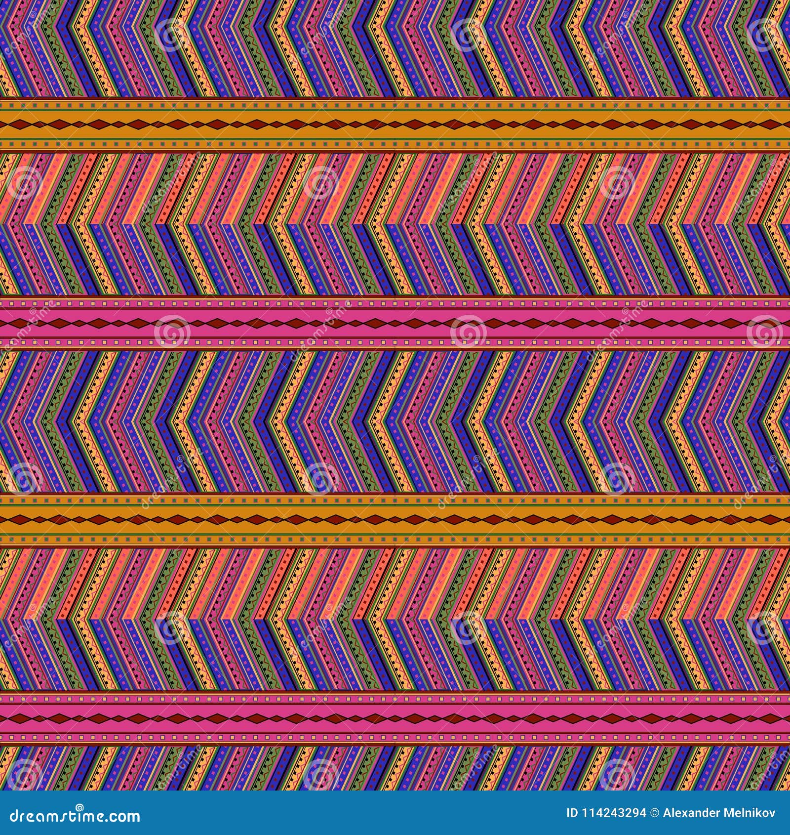 Seamless Repeating Ethnic Pattern Stock Vector - Illustration of print ...