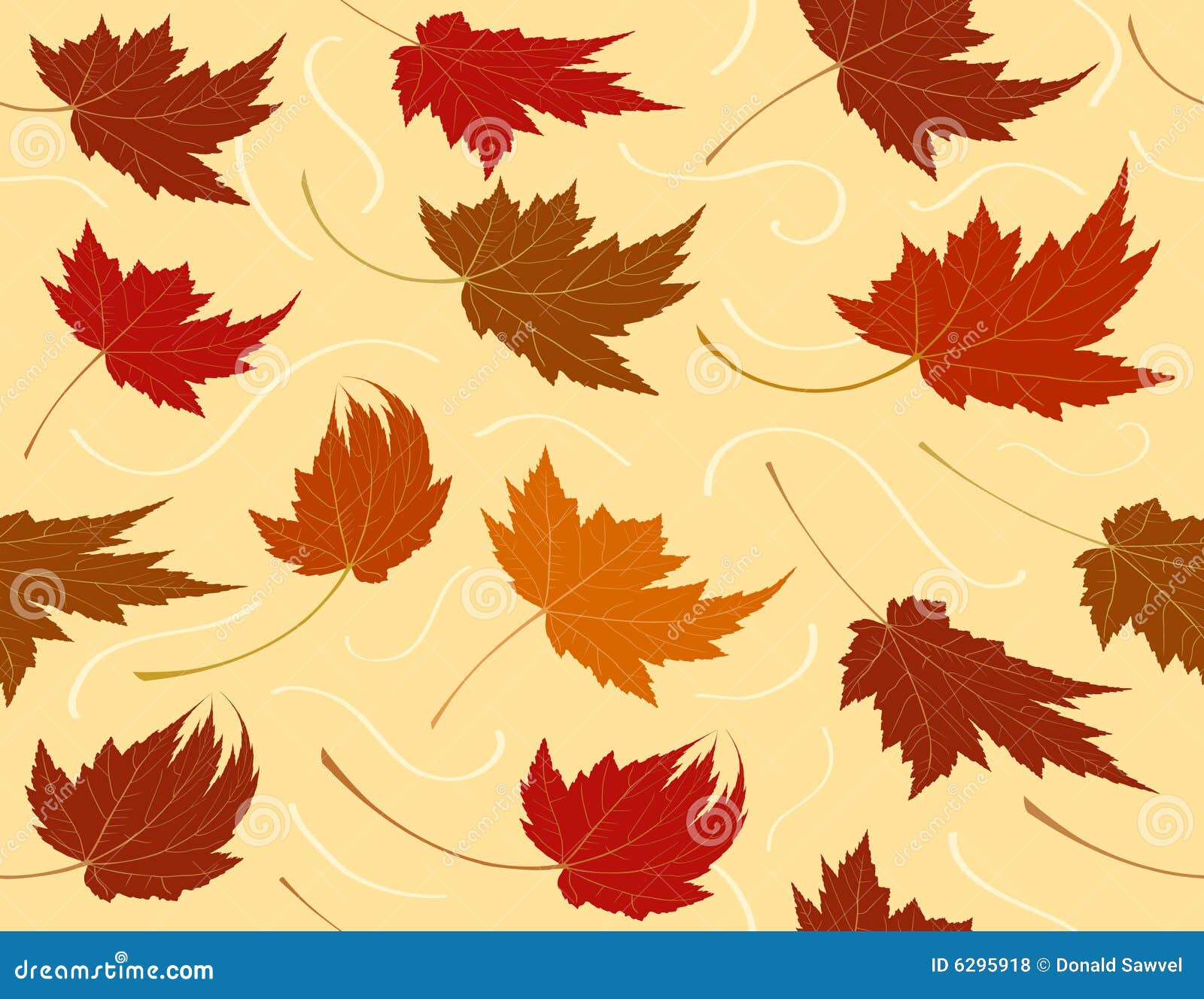 Seamless Repeating Fall Leaf Background Stock Vector - Illustration of ...