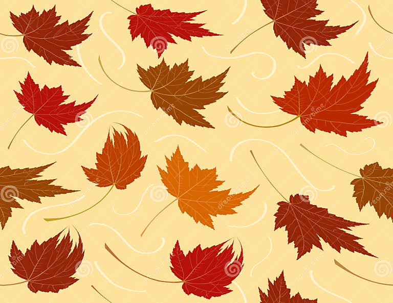 Seamless Repeating Fall Leaf Background Stock Vector - Illustration of ...