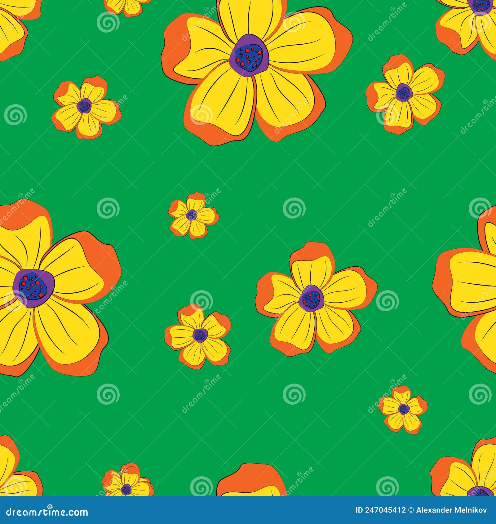 Seamless Repeating Floral Background. Floral Pattern Stock Vector ...