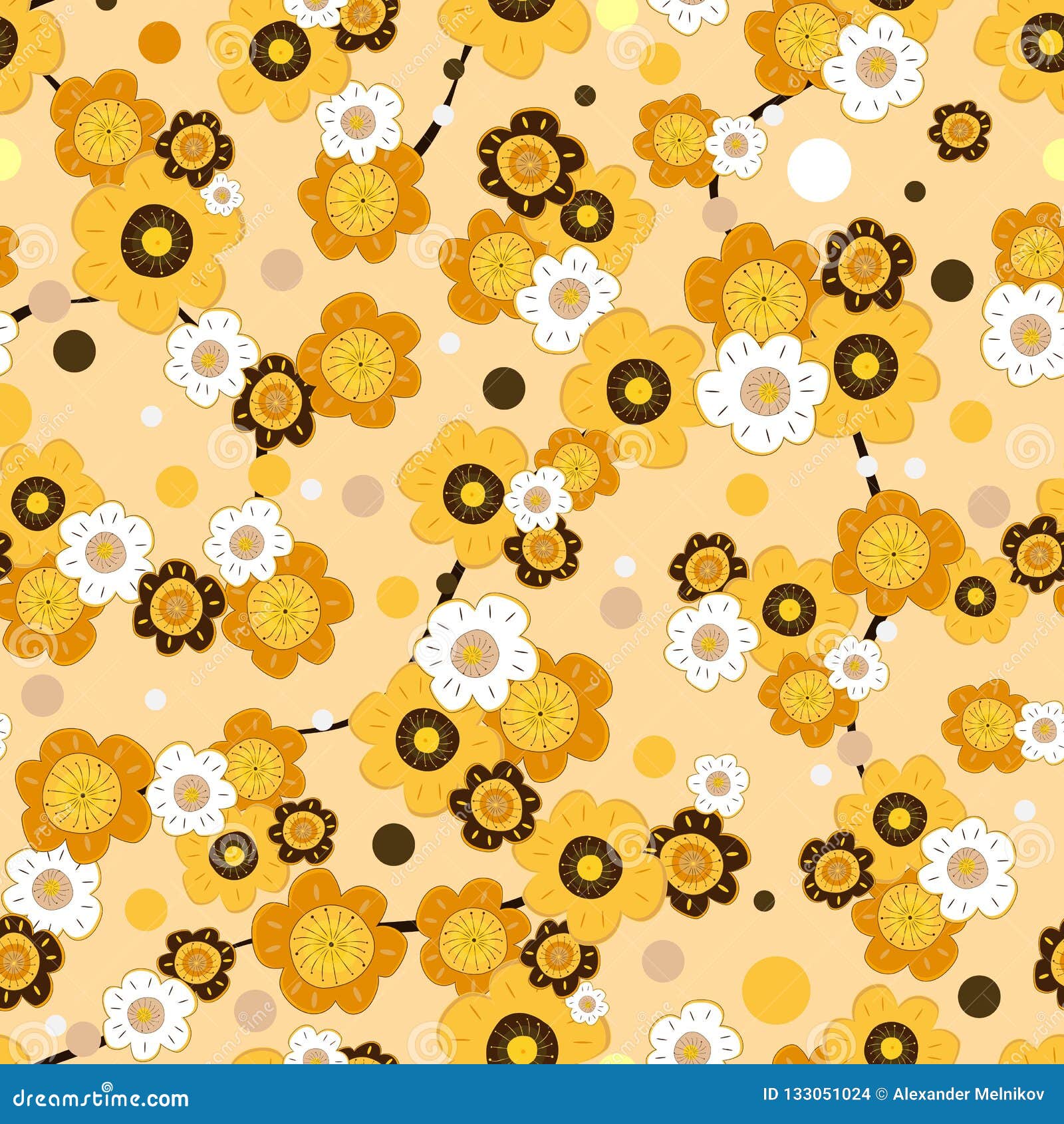 Seamless Repeating Floral Background Stock Vector - Illustration of ...