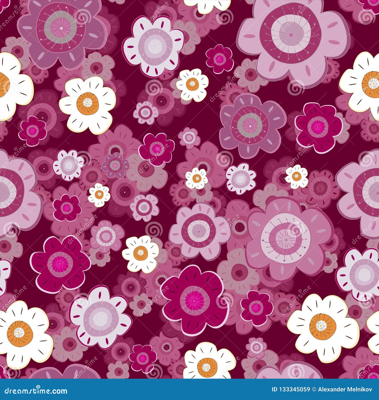 Seamless Repeating Floral Background Stock Vector - Illustration of ...