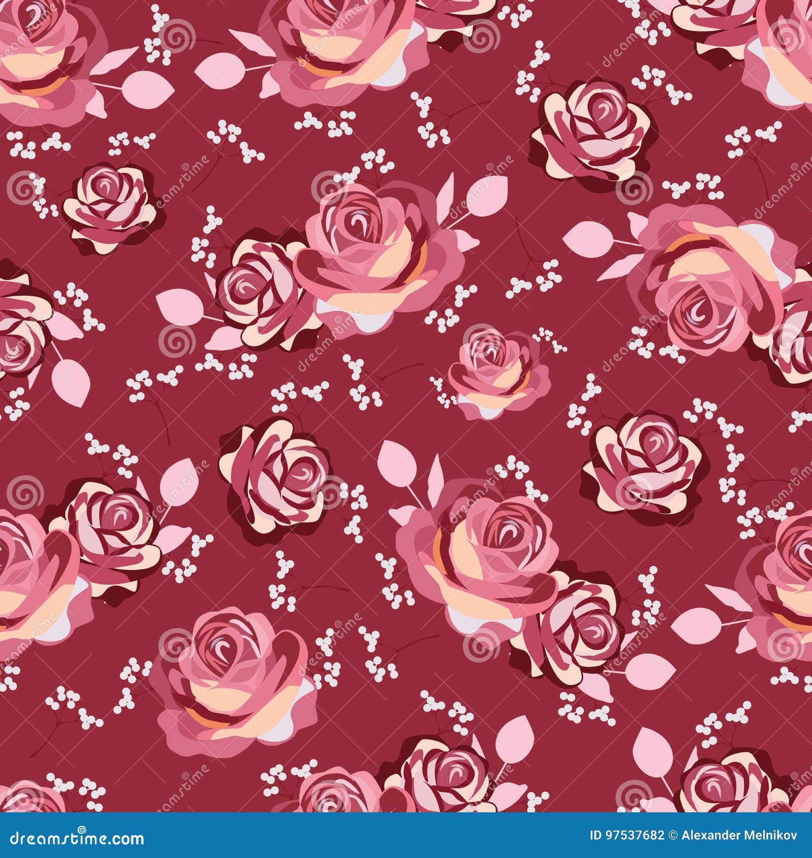 Seamless Repeating Floral Pattern Stock Illustration - Illustration of ...