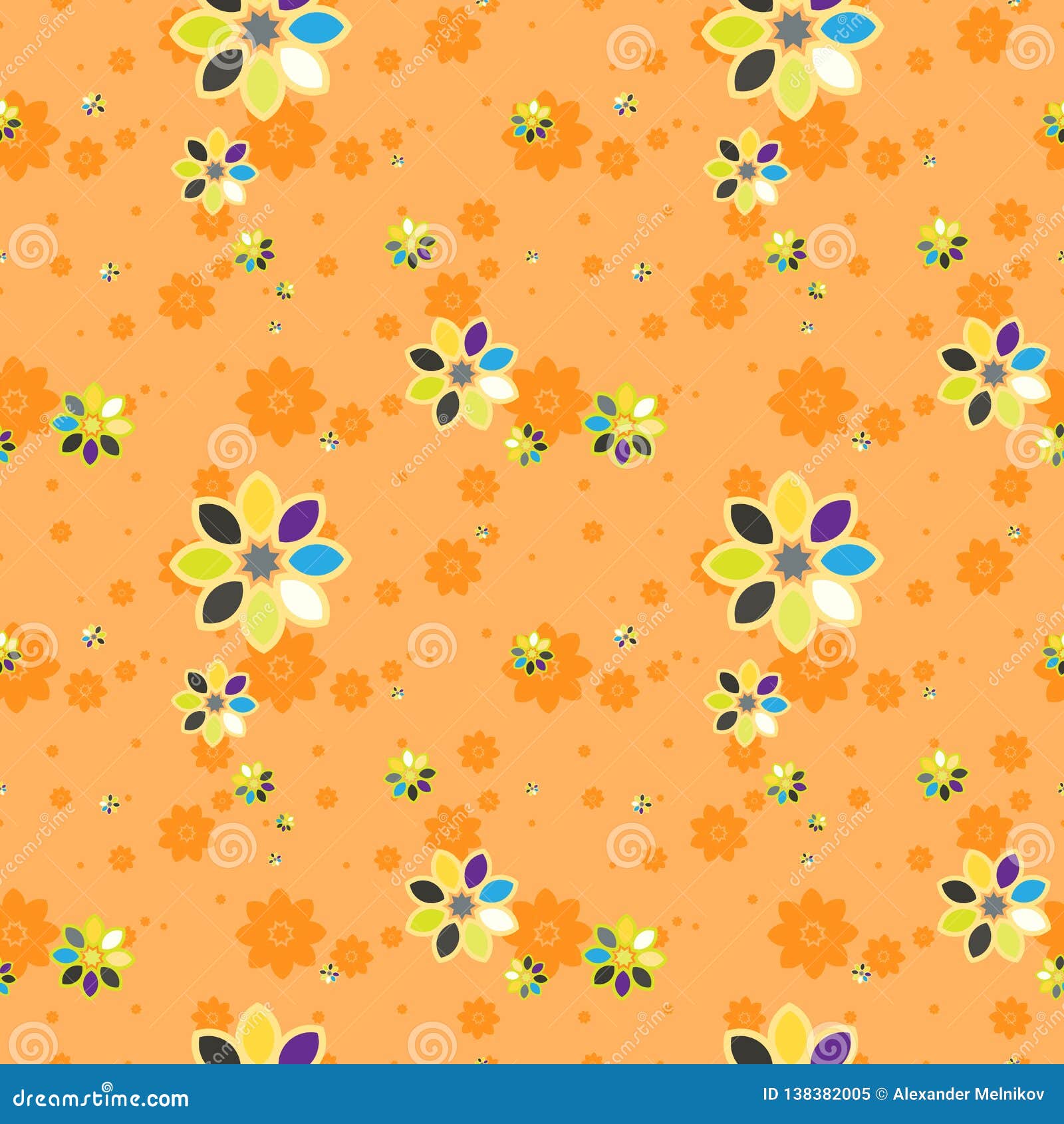 Seamless Repeating Floral Pattern Stock Vector - Illustration of ...