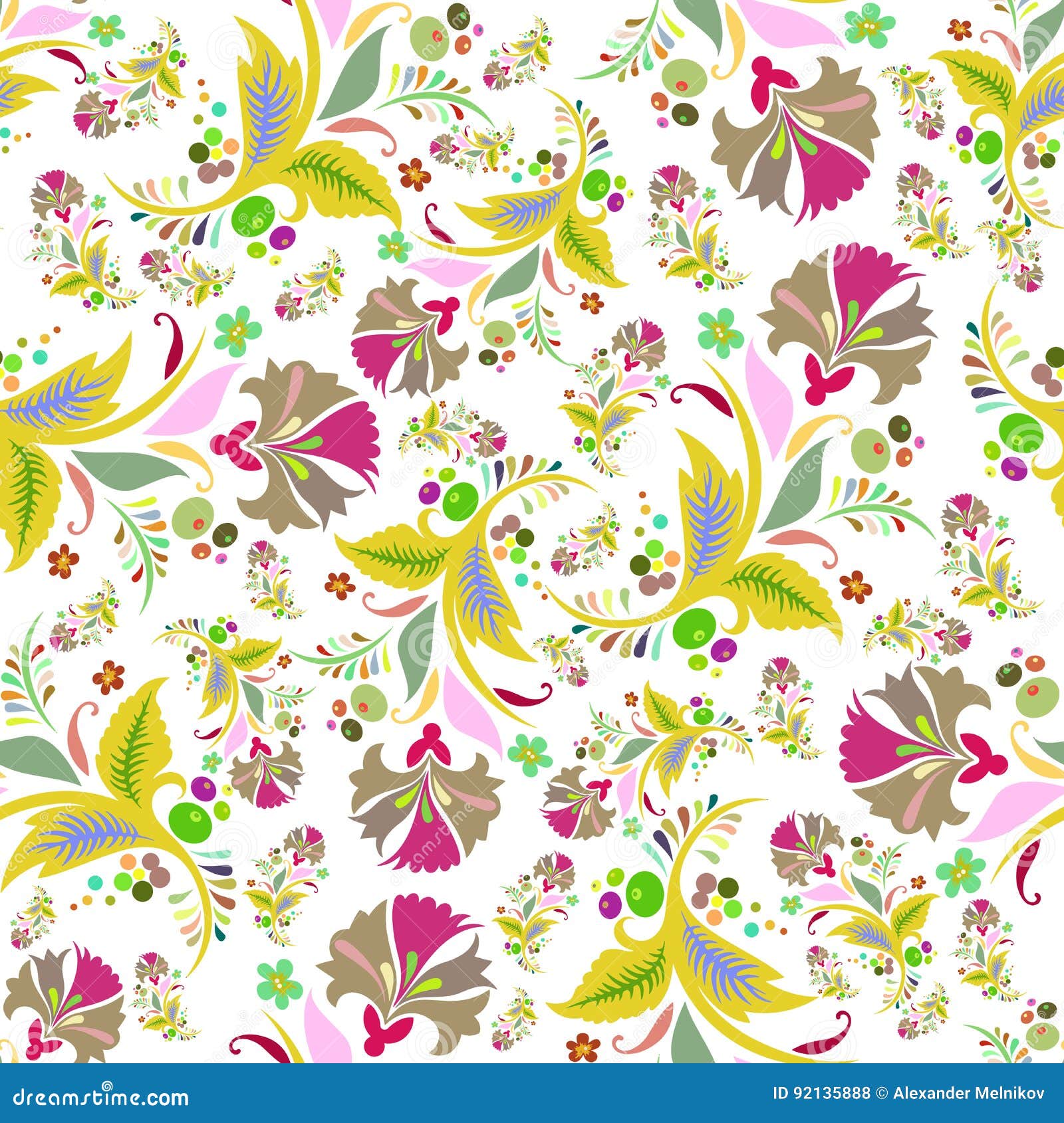 Seamless Repeating Floral Pattern Stock Vector - Illustration of blue ...