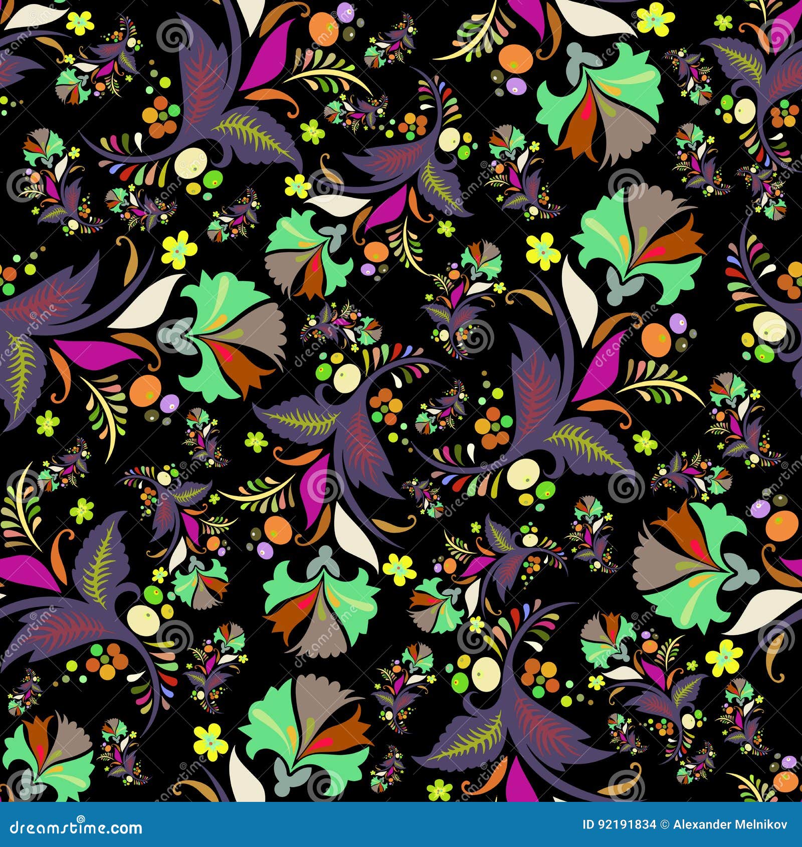 Seamless Repeating Floral Pattern Stock Vector - Illustration of ...