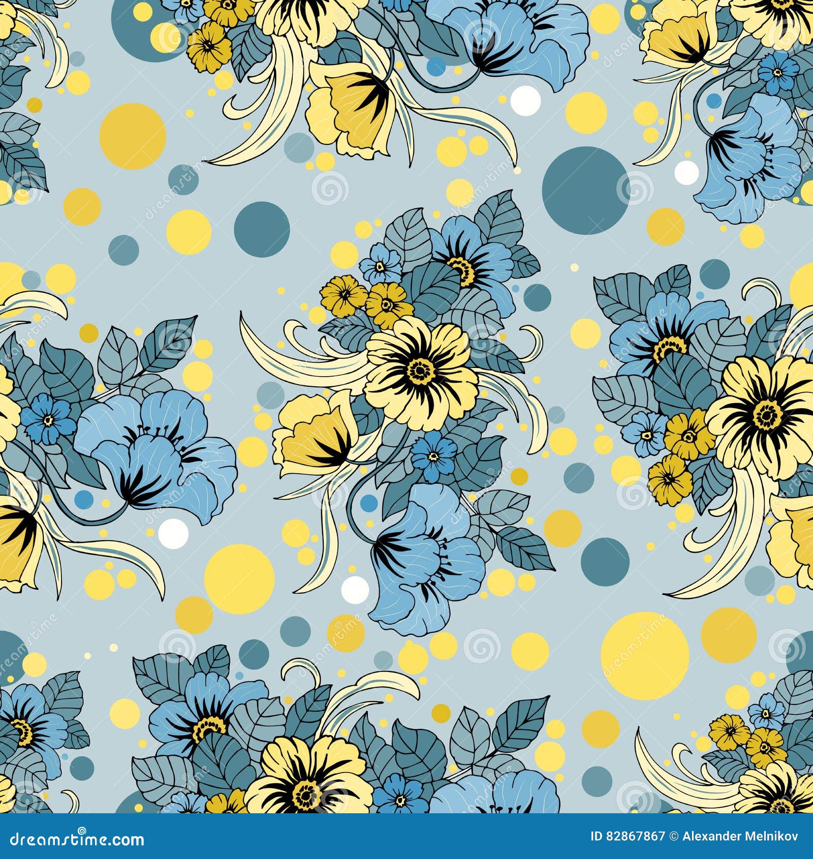 Seamless Repeating Floral Pattern Stock Vector - Illustration of beauty ...