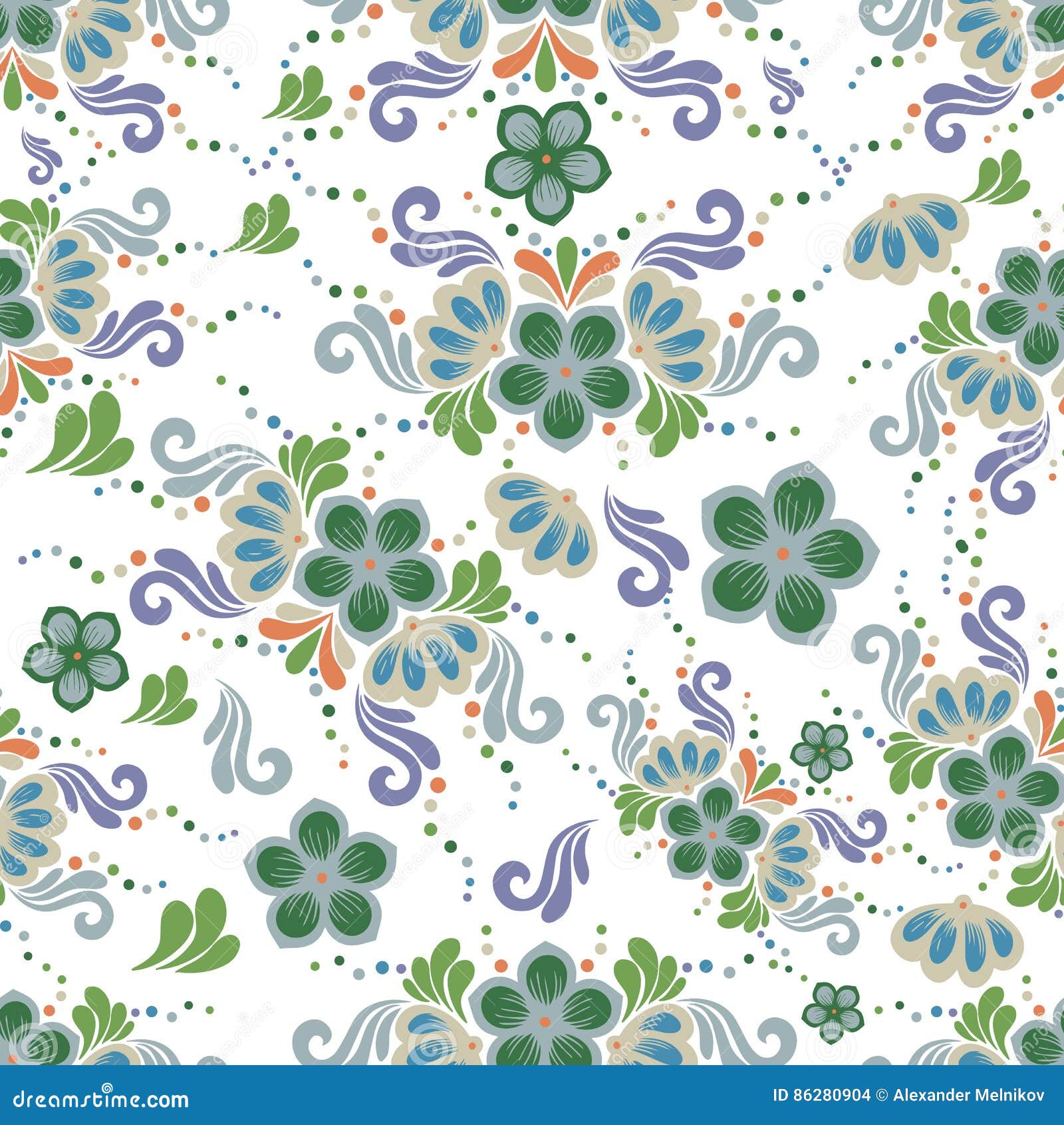 Seamless Repeating Floral Pattern Stock Vector - Illustration of design ...