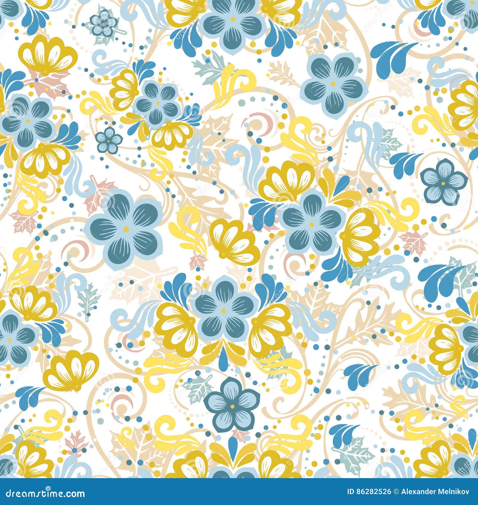 Seamless Repeating Floral Pattern Stock Vector - Illustration of modern ...