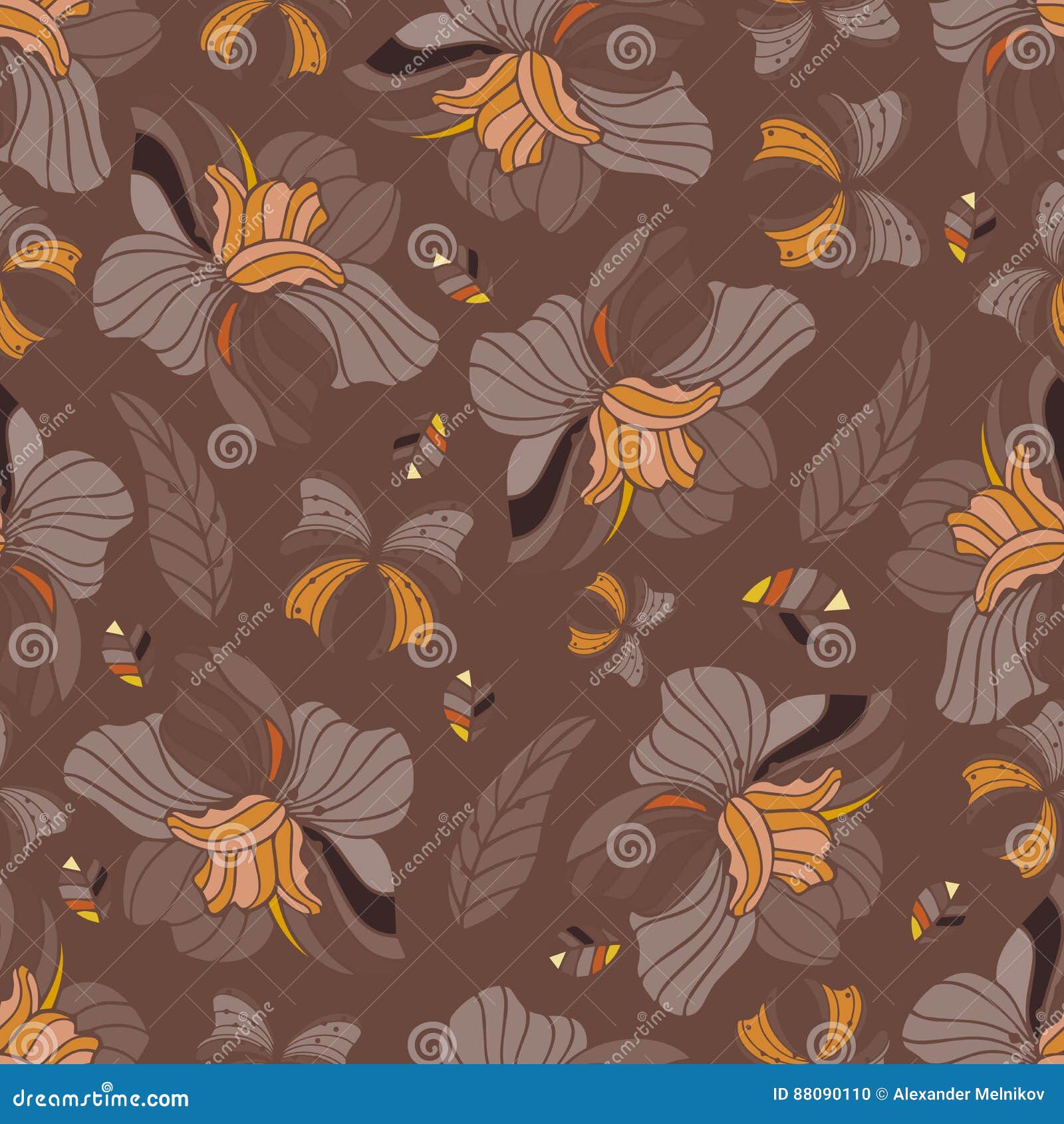 Seamless Repeating Floral Pattern Stock Vector - Illustration of nature ...
