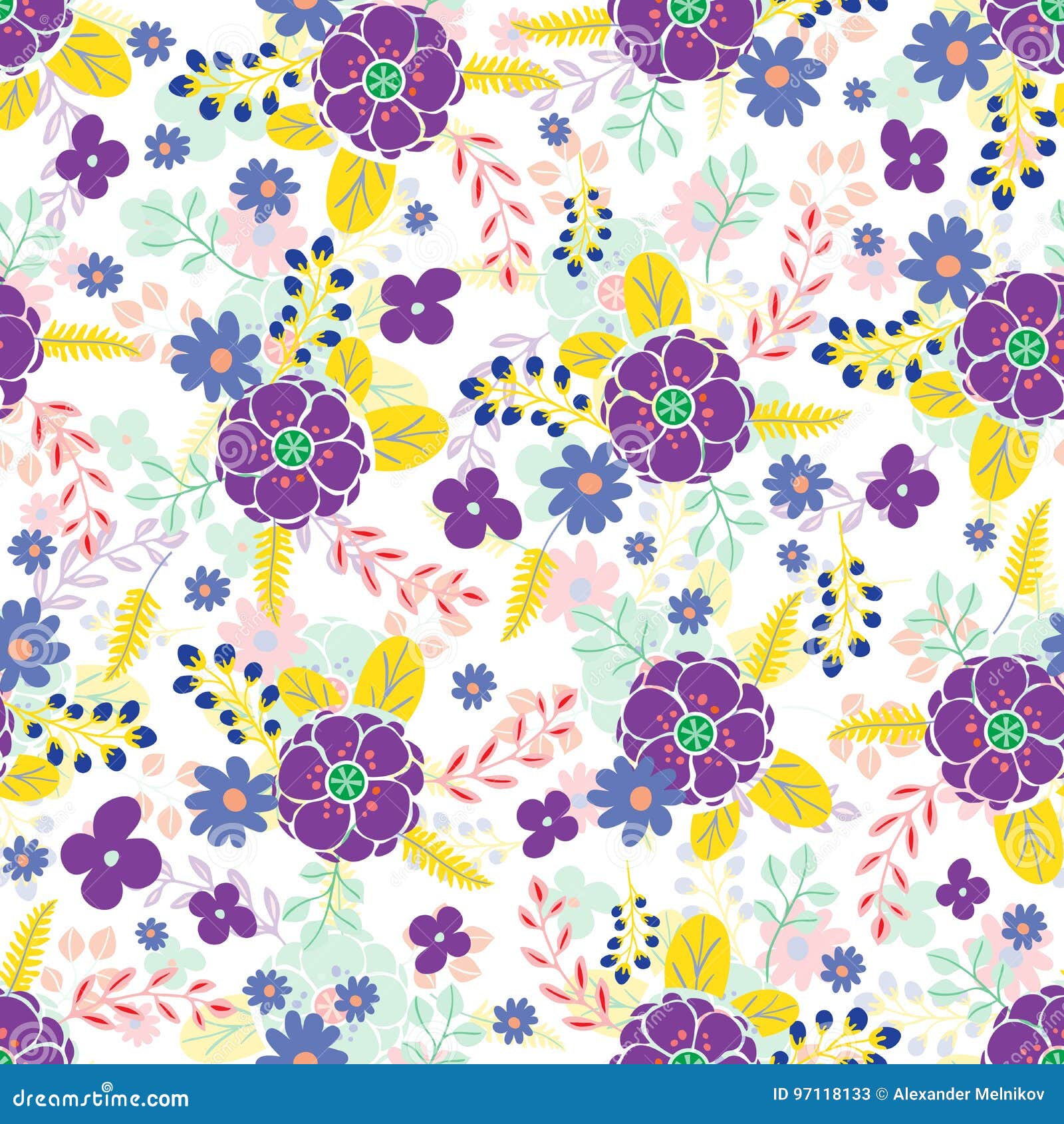 Seamless Repeating Floral Pattern Stock Vector - Illustration of decor ...