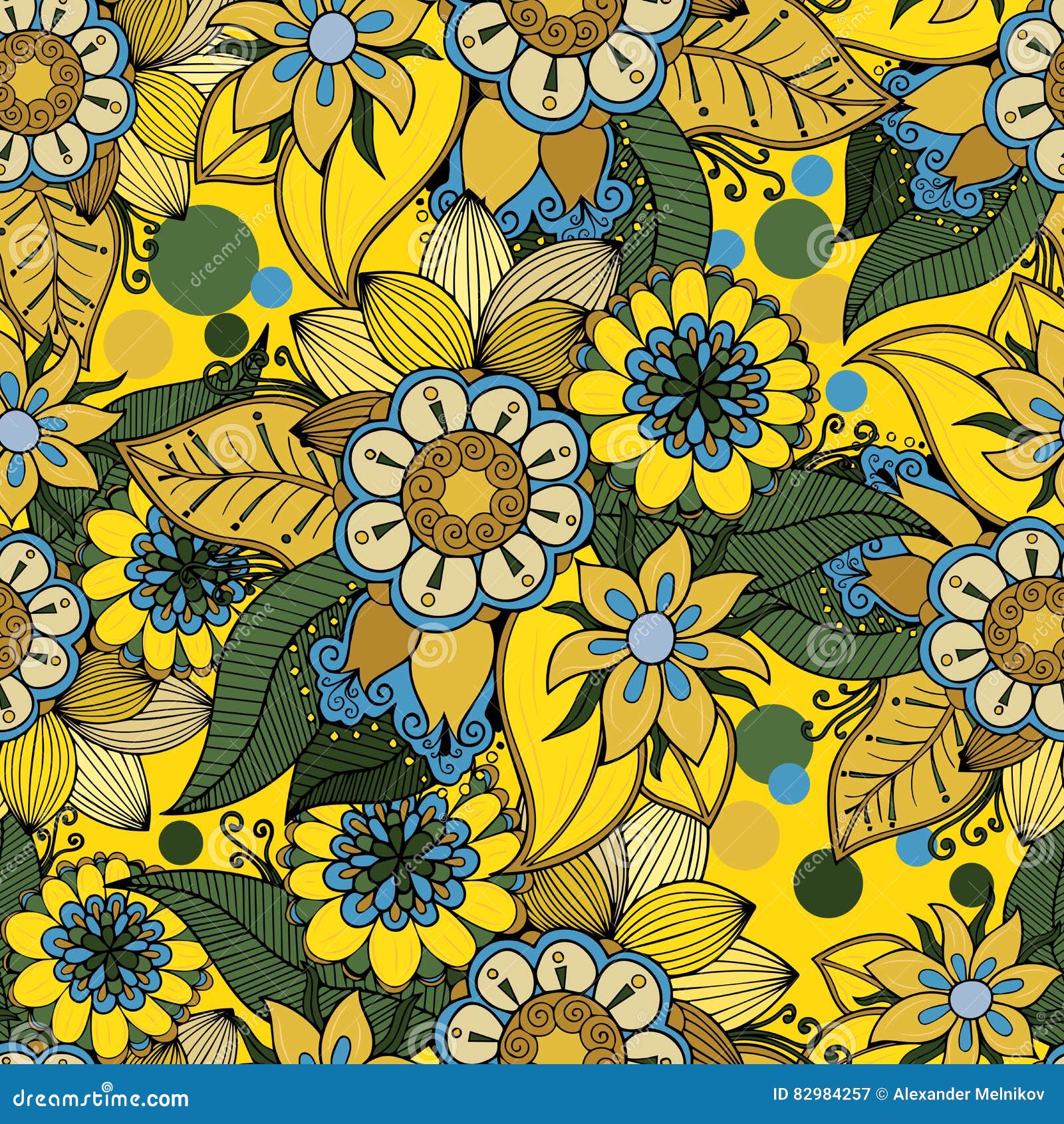 Seamless Repeating Floral Pattern.Vector Stock Vector - Illustration of ...