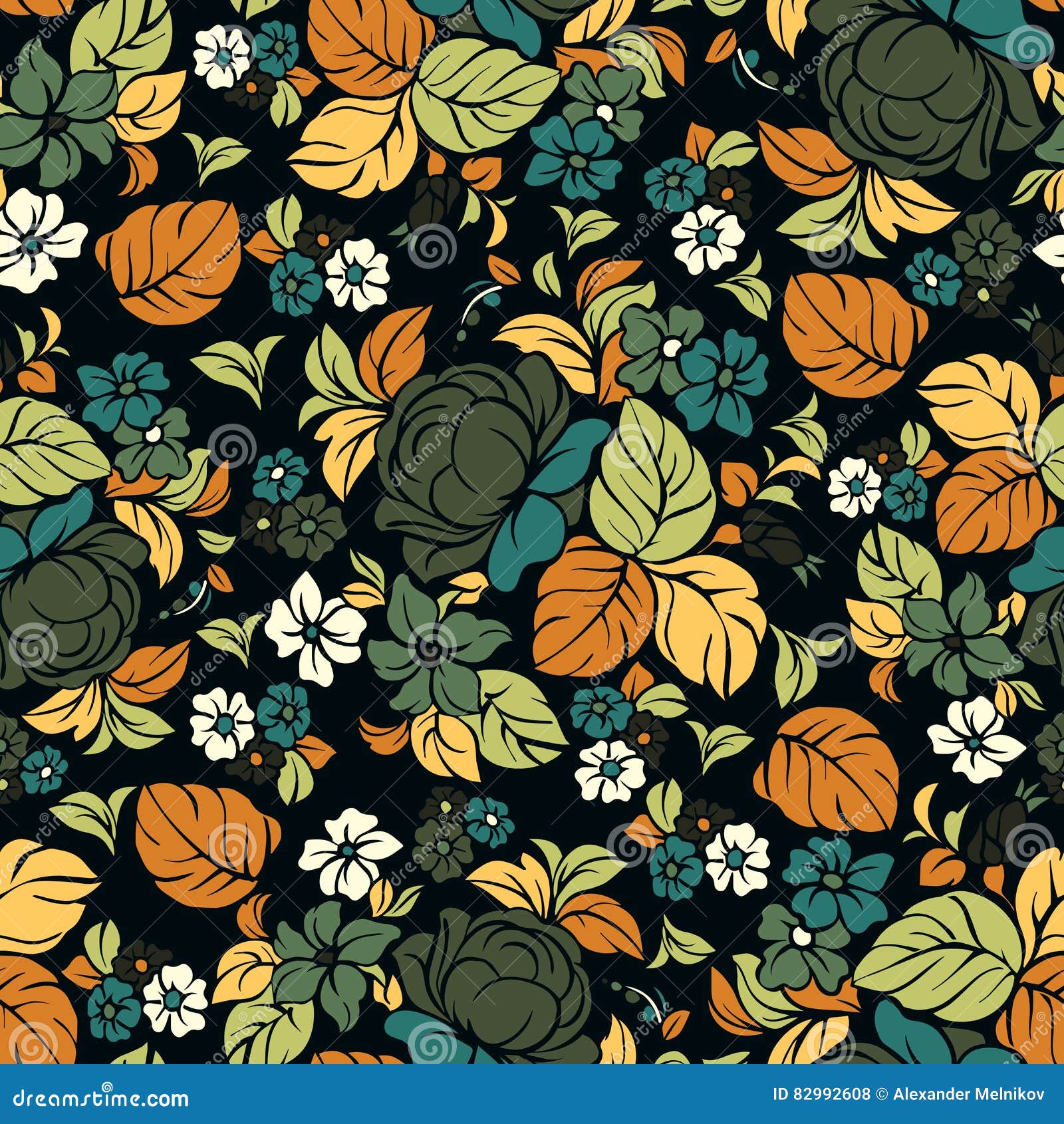 Seamless Repeating Floral Pattern.Vector Stock Vector - Illustration of ...