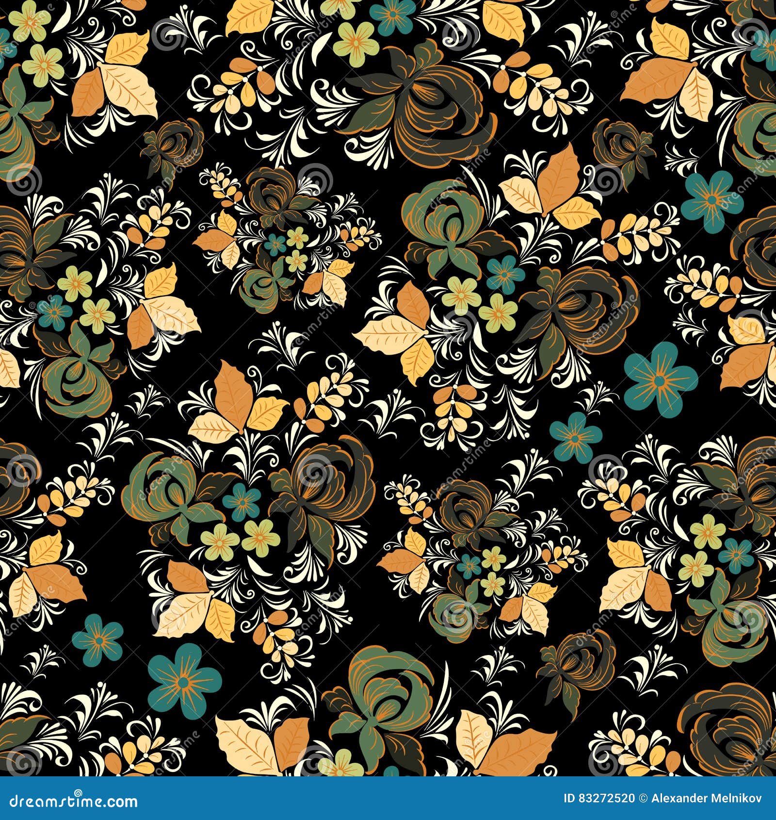 Seamless Repeating Floral Pattern.Vector Stock Vector - Illustration of ...