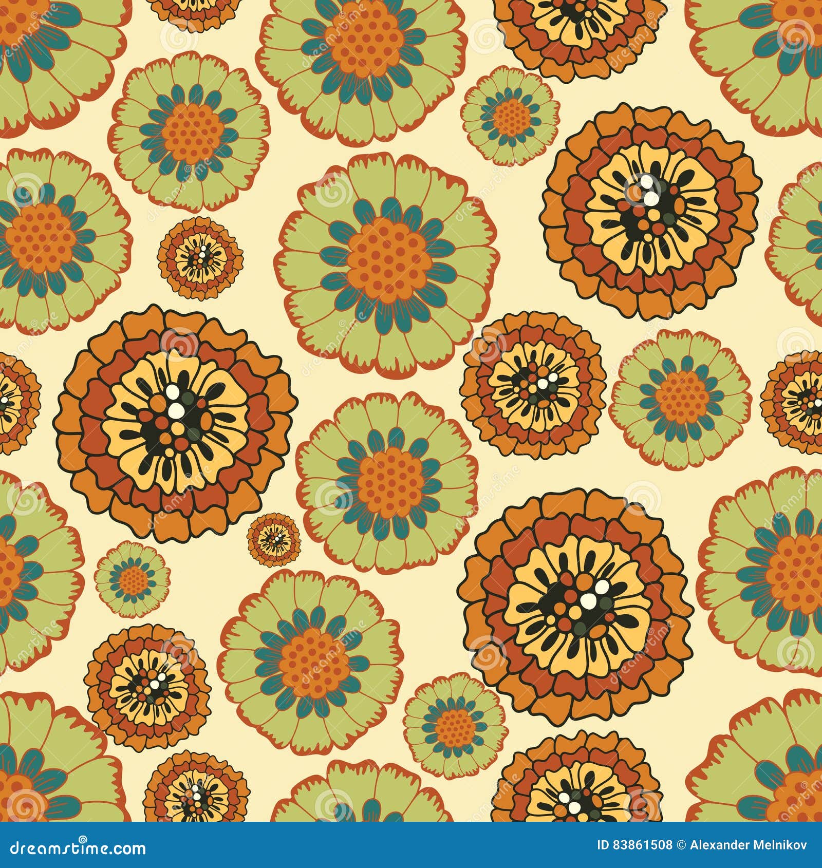 Seamless Repeating Floral Pattern.Vector Stock Vector - Illustration of ...