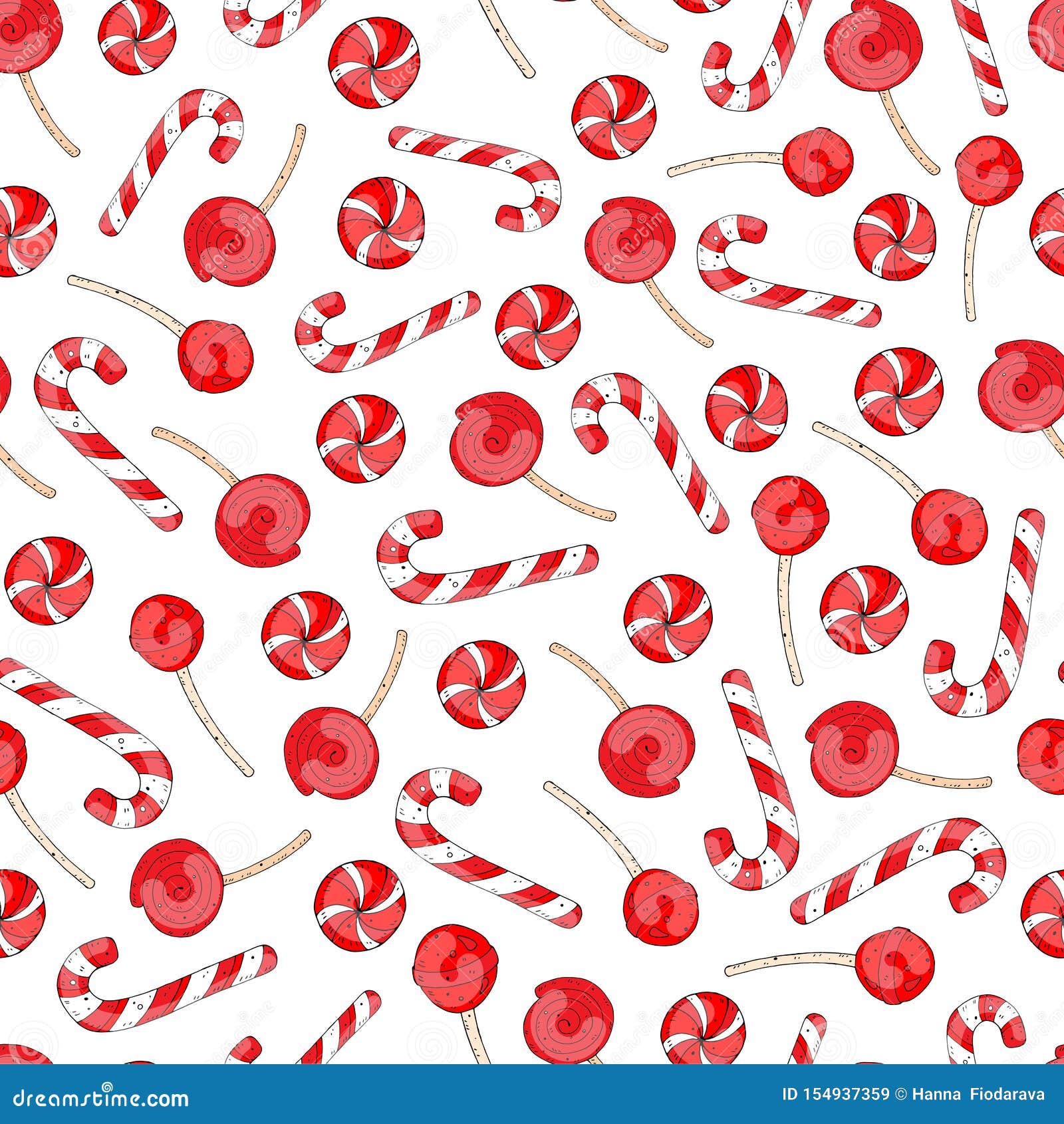 Seamless Repeating Holiday Pattern with Cute Colored Candies. Vector ...