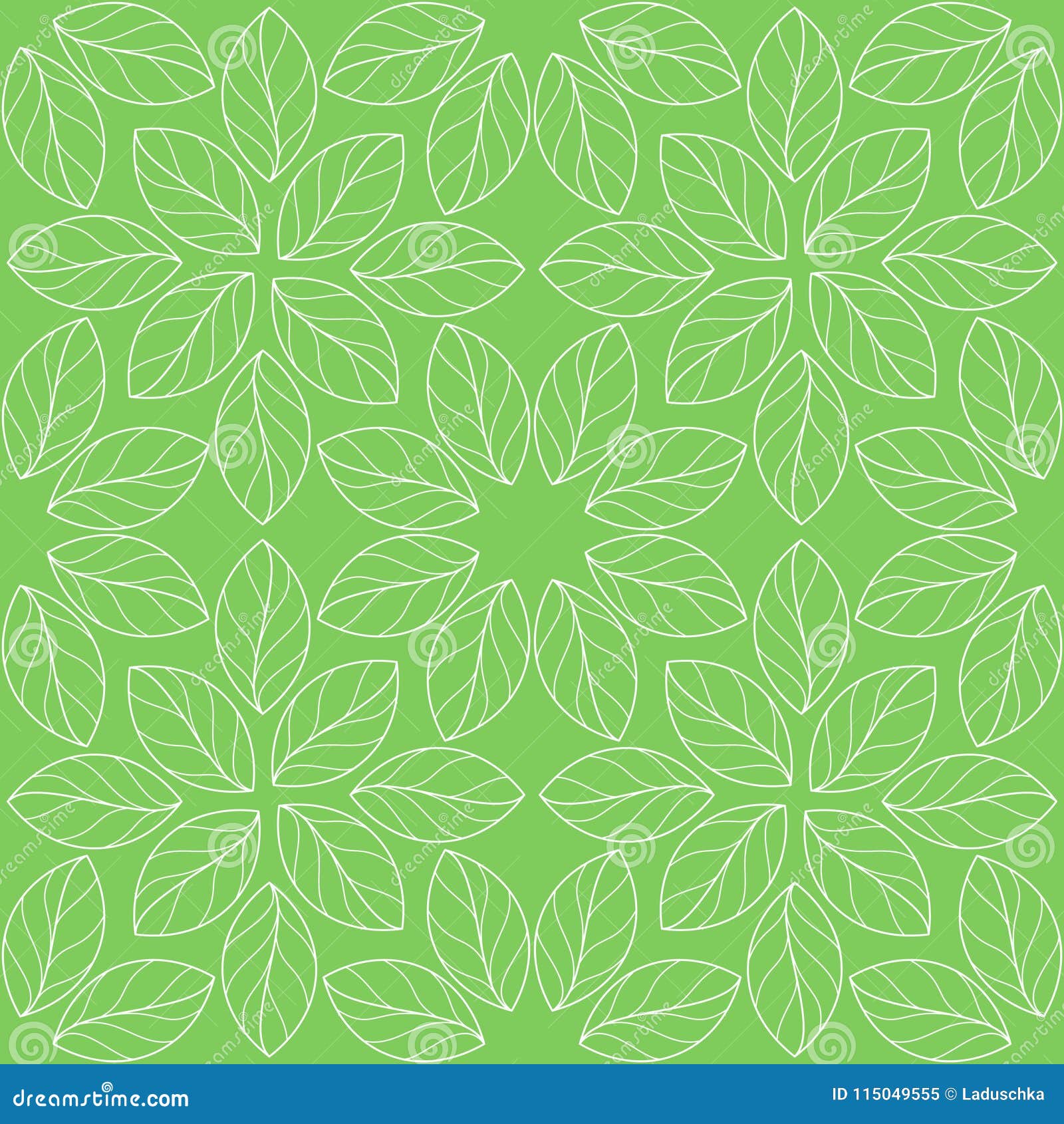 Seamless Linear Leaves Pattern Stock Vector - Illustration of botanical ...