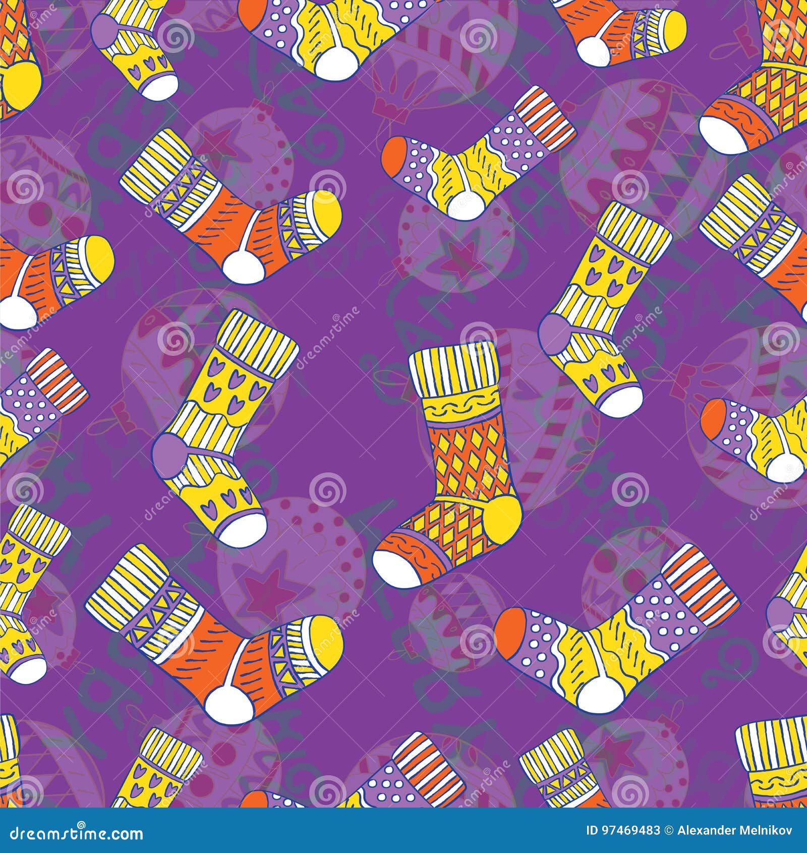 Seamless Repeating New Year Pattern Stock Vector - Illustration of year ...