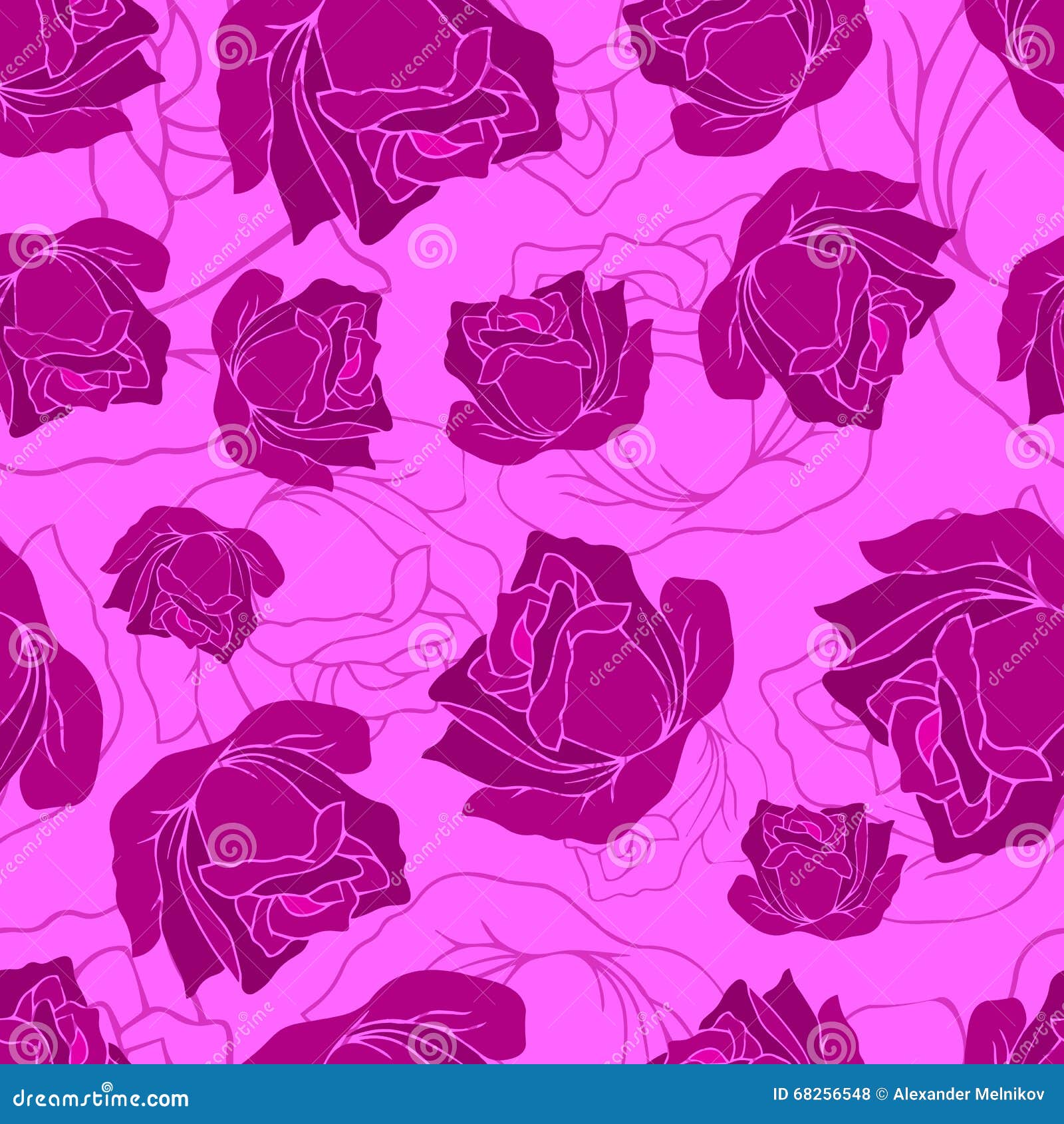 Seamless Repeating Pattern of Abstract Roses.Vector Stock Vector ...