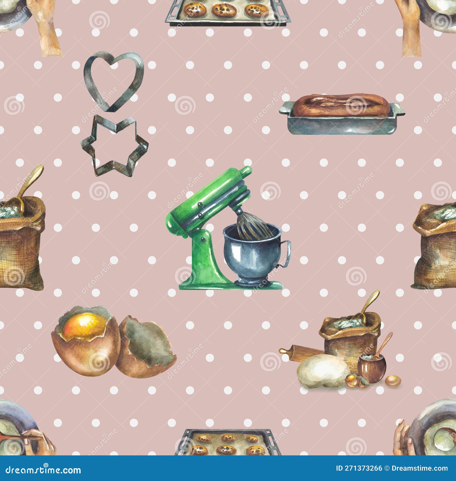 Seamless Repeating Pattern for Baking and Bakery Lovers Stock ...