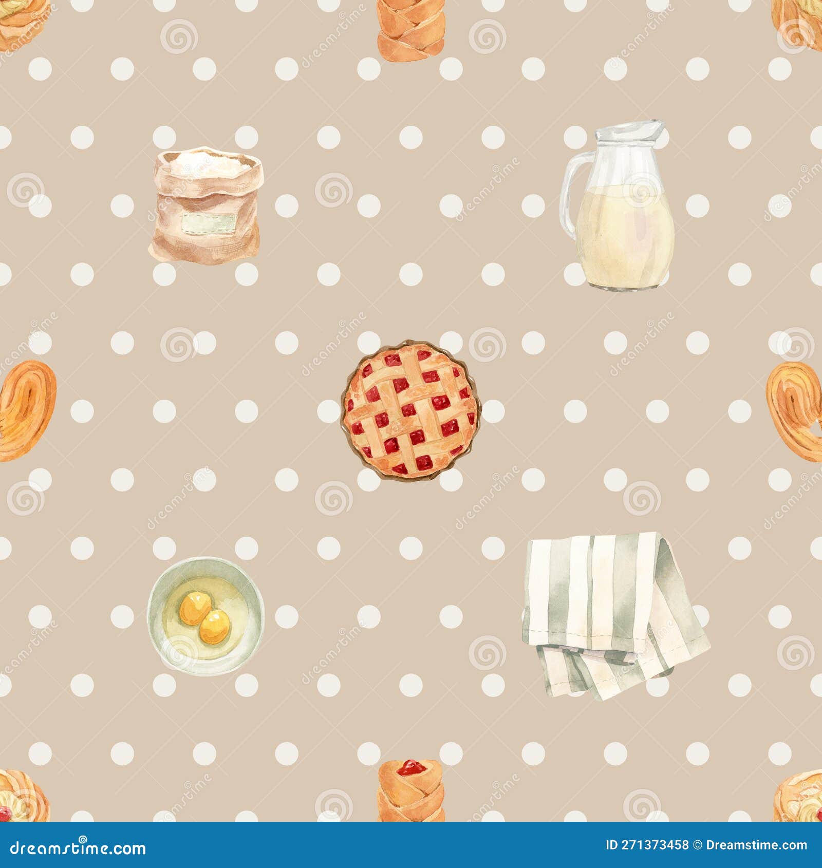 Seamless Repeating Pattern for Baking and Bakery Lovers Stock ...